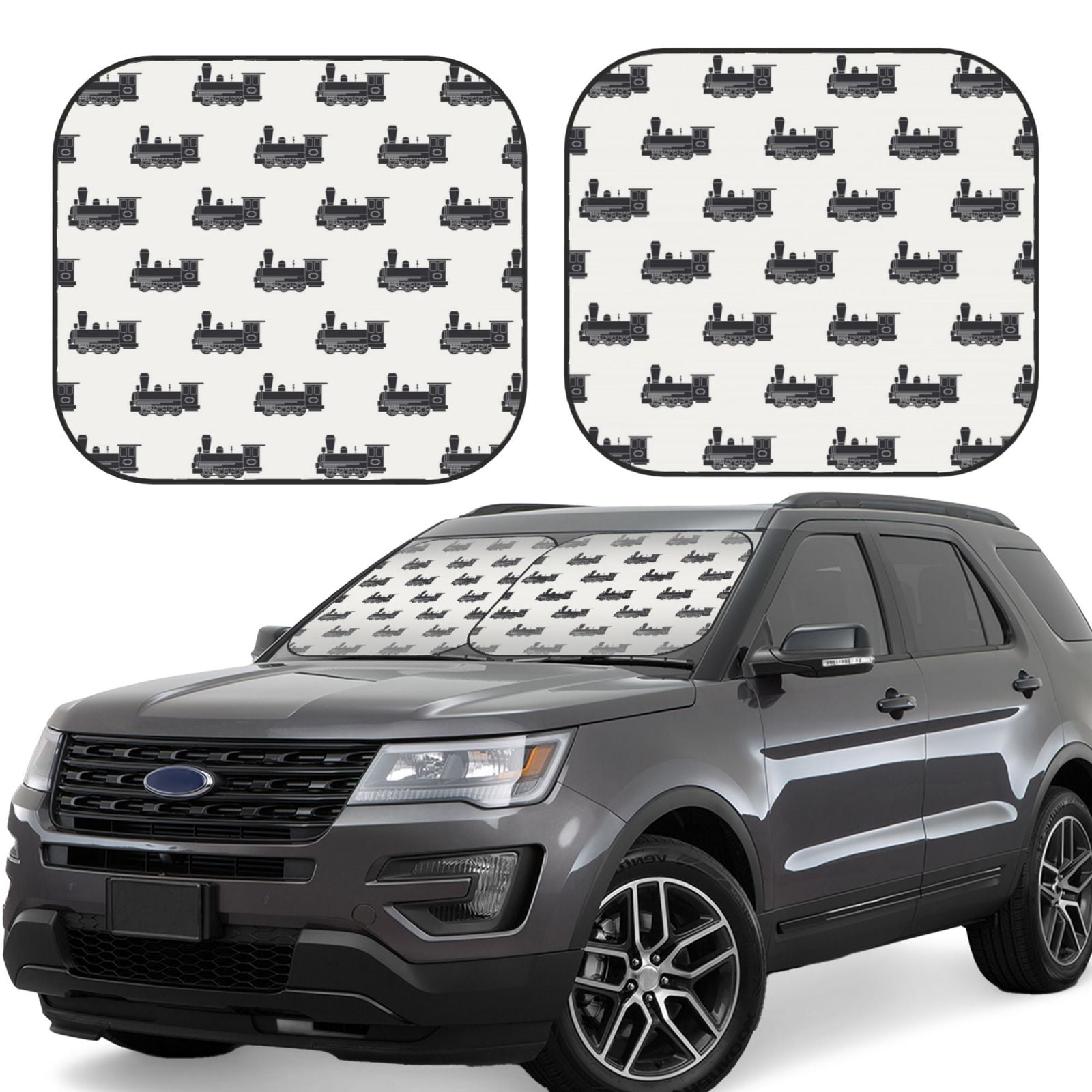 Car Windshield Sun Shade - funny Train Pattern Foldable Car Sun Shade ...