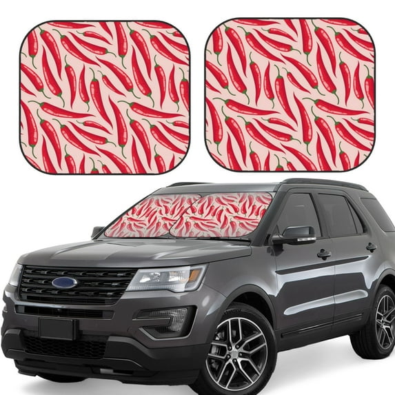 Car Windshield Sun Shade - red beel Pepper Foldable Car Sun Shade, Sun ...
