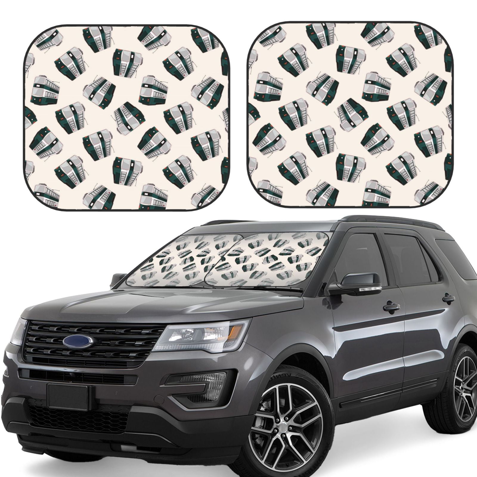 Car Windshield Sun Shade - subway Print Foldable Car Sun Shade, Sun ...