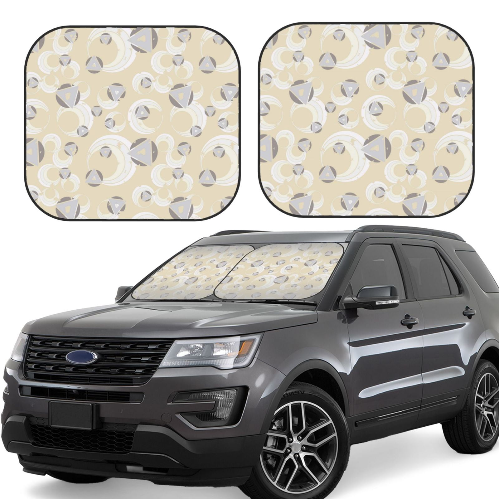 Car Windshield Sun Shade - triangles circles pattern Foldable Car Sun ...