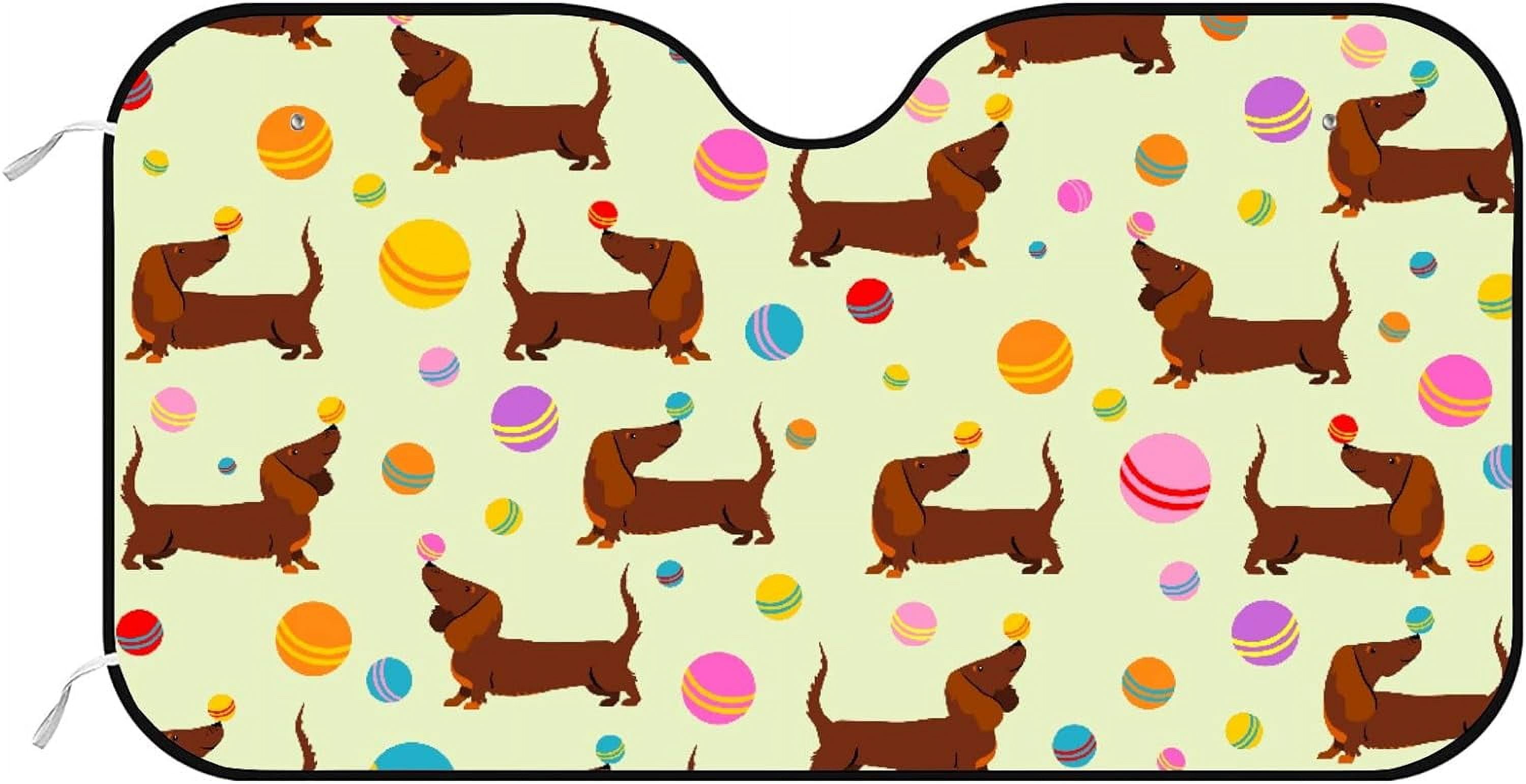 Car Windshield Sunshade Blocks Cartoon Dachshund Dogs Sun Visor ...