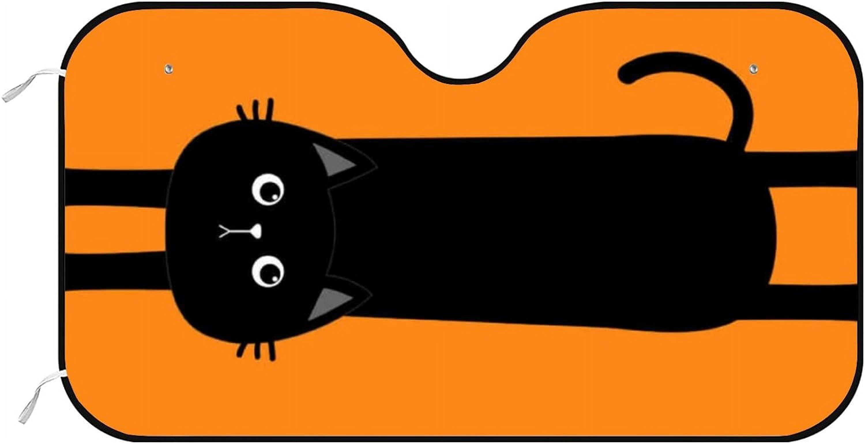Car Windshield Sunshade Blocks Sun Visor Protector Black Cat Foldable ...