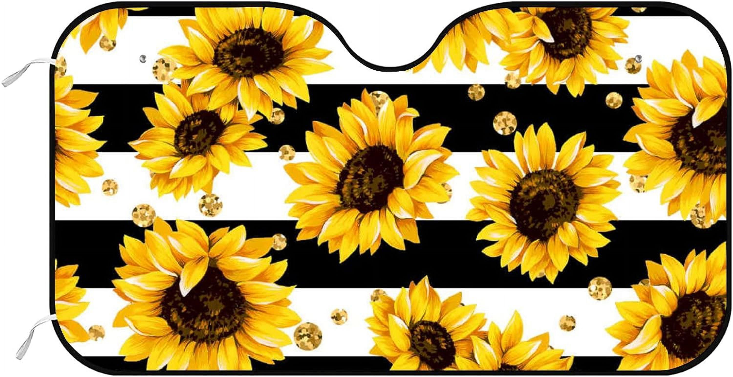 Car Windshield Sunshade Blocks Sun Visor Protector Black White Stripes ...