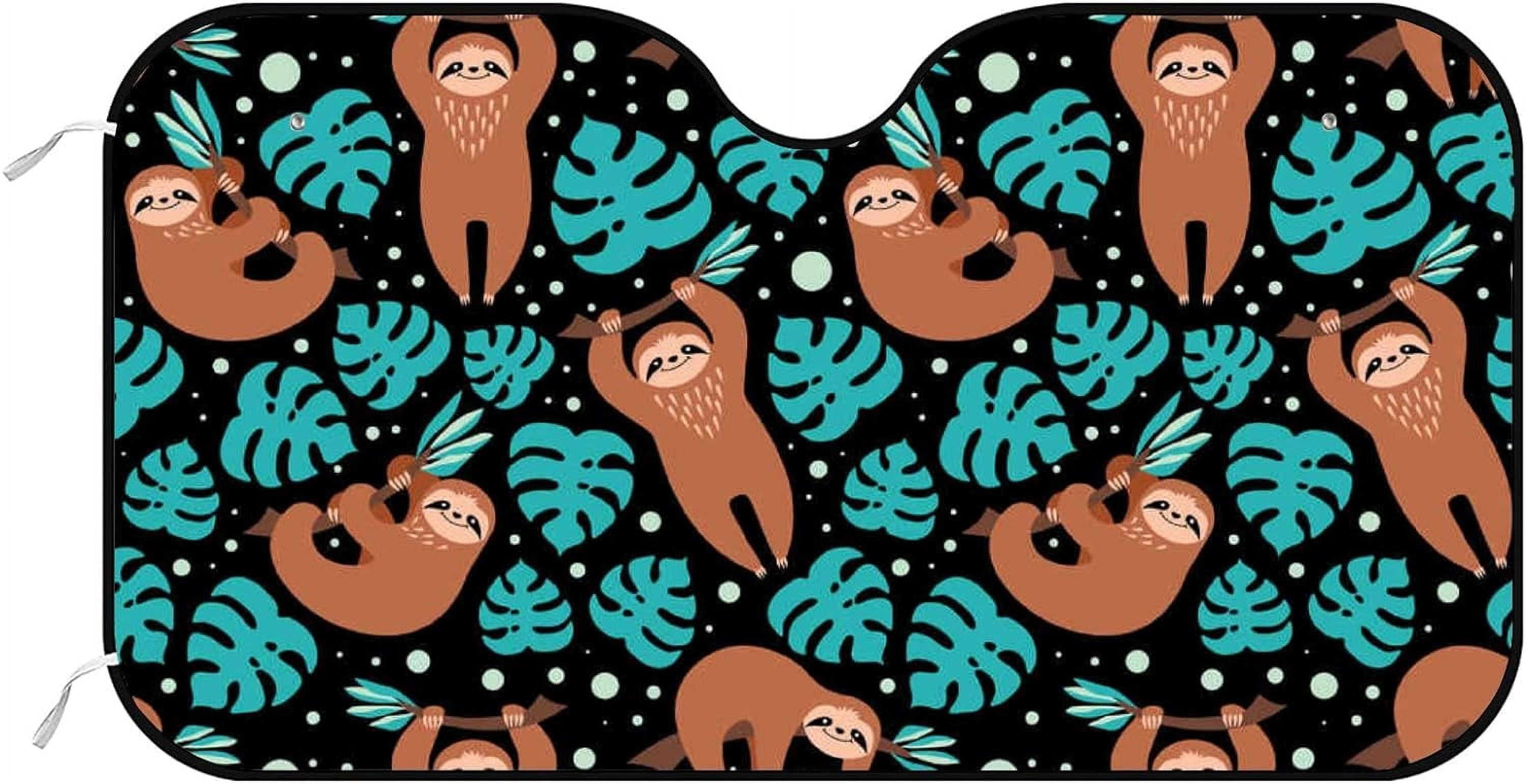 Car Windshield Sunshade Blocks Sun Visor Protector Cute Sloths and ...