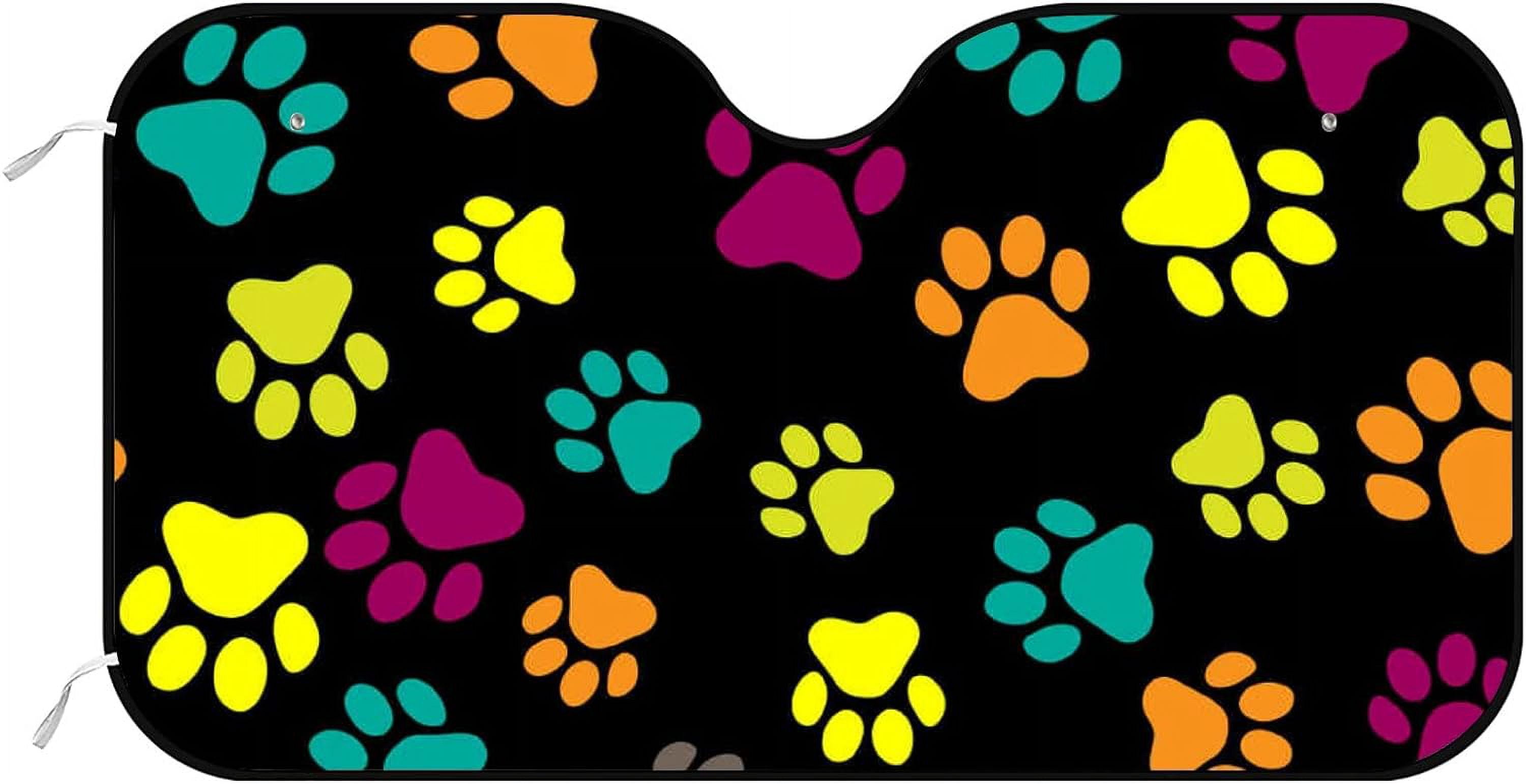 Car Windshield Sunshade Blocks Sun Visor Protector Silhouettes of Paw ...