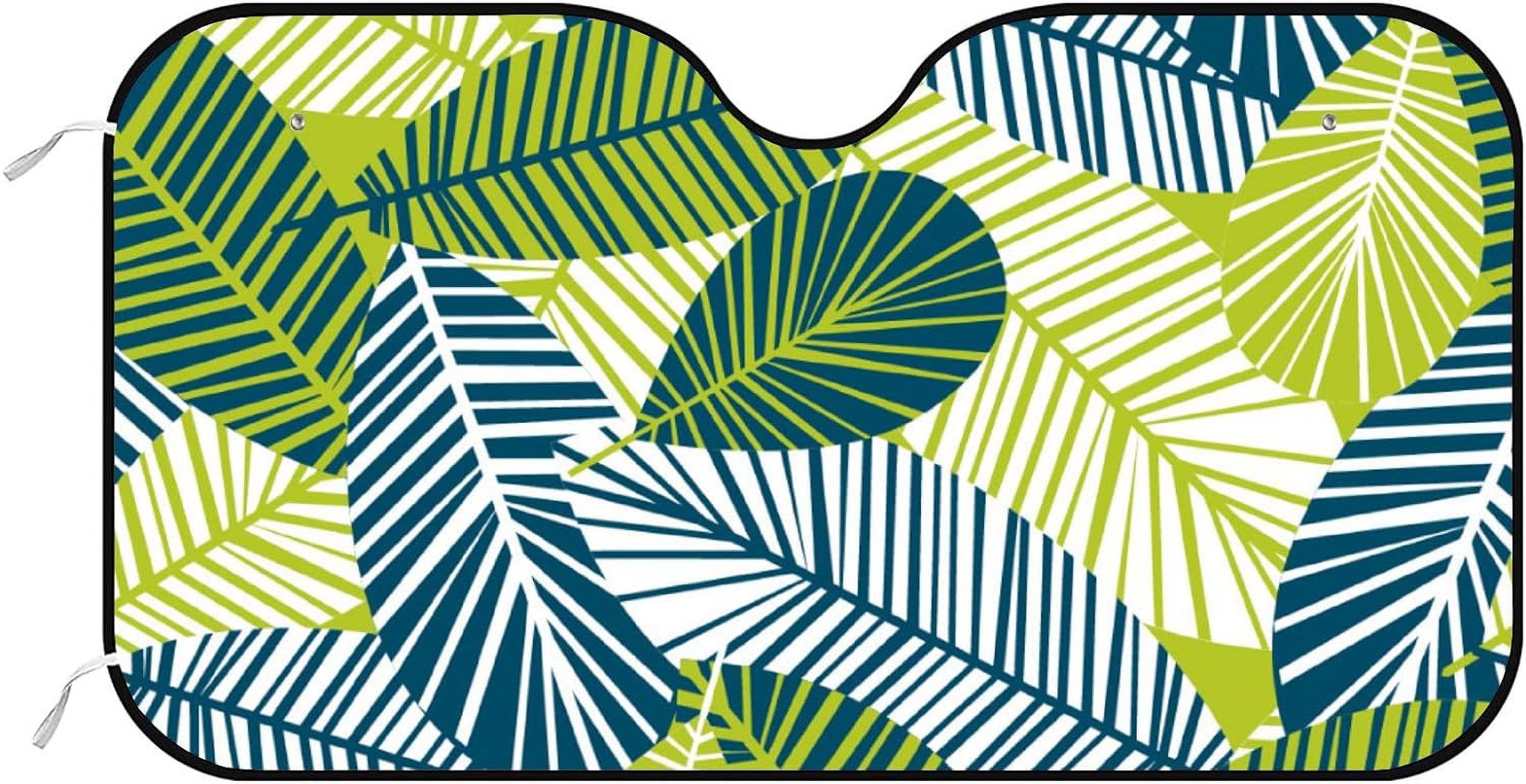 Car Windshield Sunshade Blocks Vibrant Leaves Tropical Sun Visor ...
