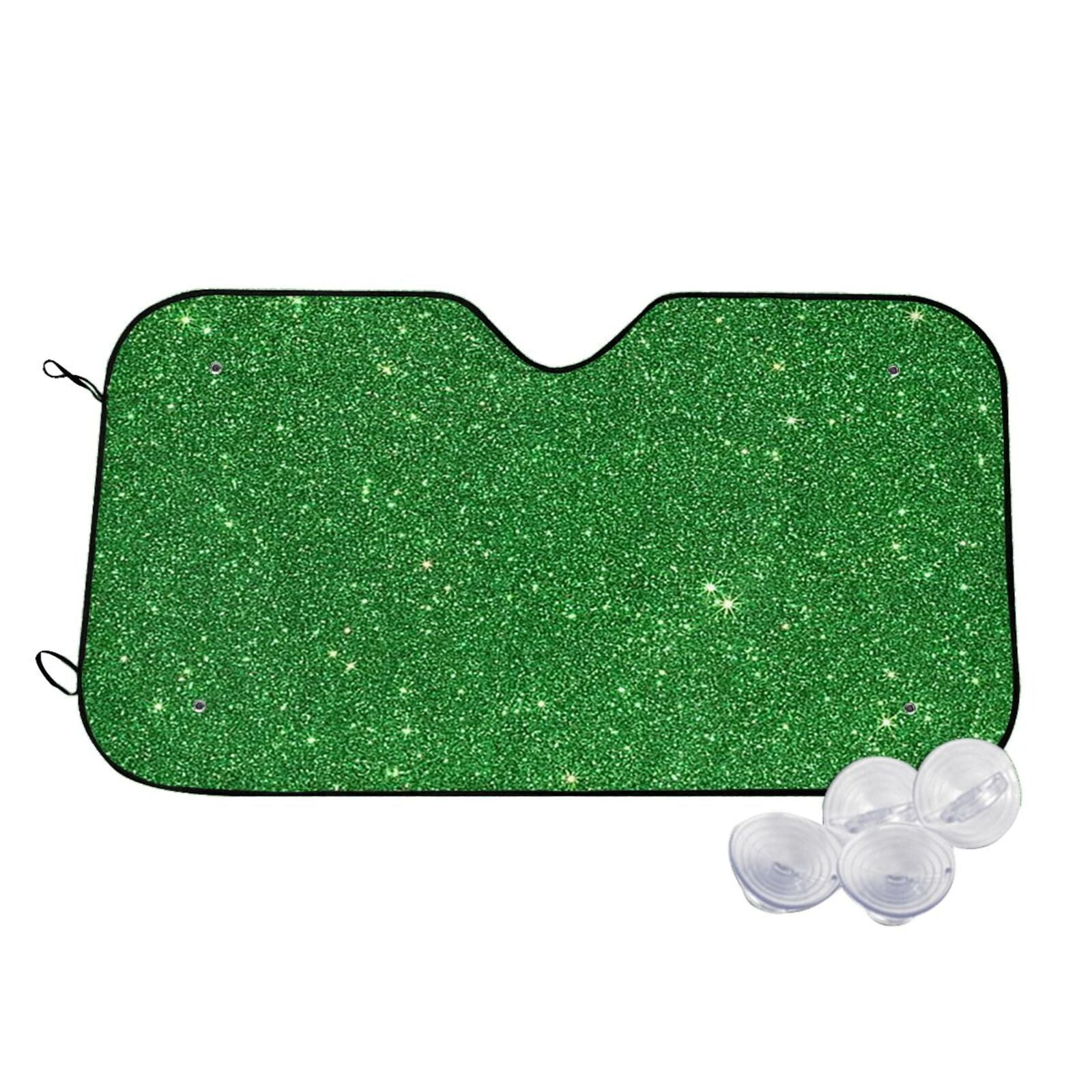 Car Windshield Sunshade Green Glitter Sparkle Pattern, Foldable ...