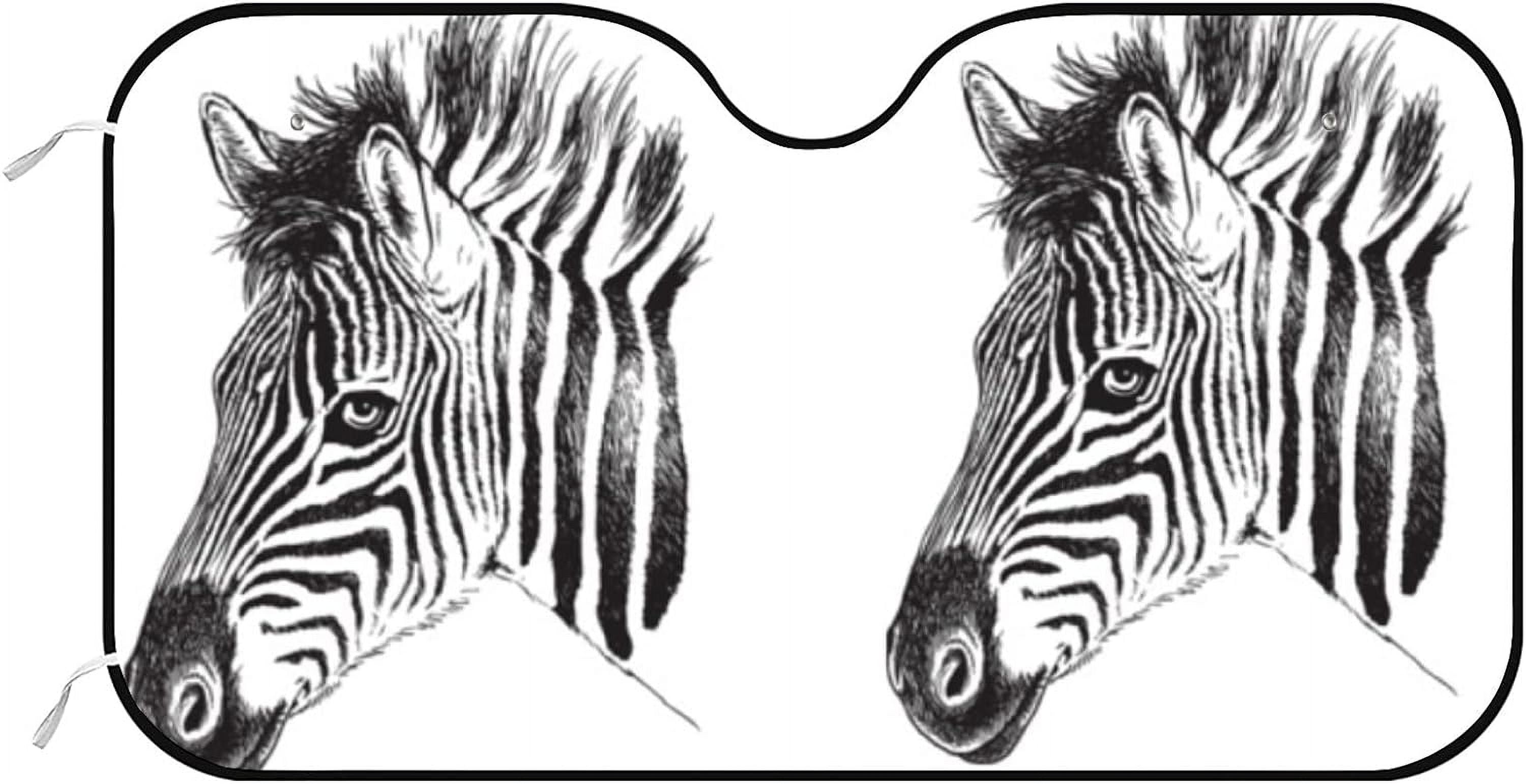Car Windshield Sunshade Vintage Wild Animals Zebra Tropical Sun Visor ...