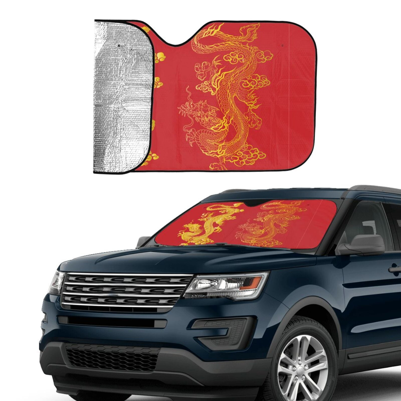 Car Windshield Sunshades Chinese Dragon Sun Shade Covers Front Window ...