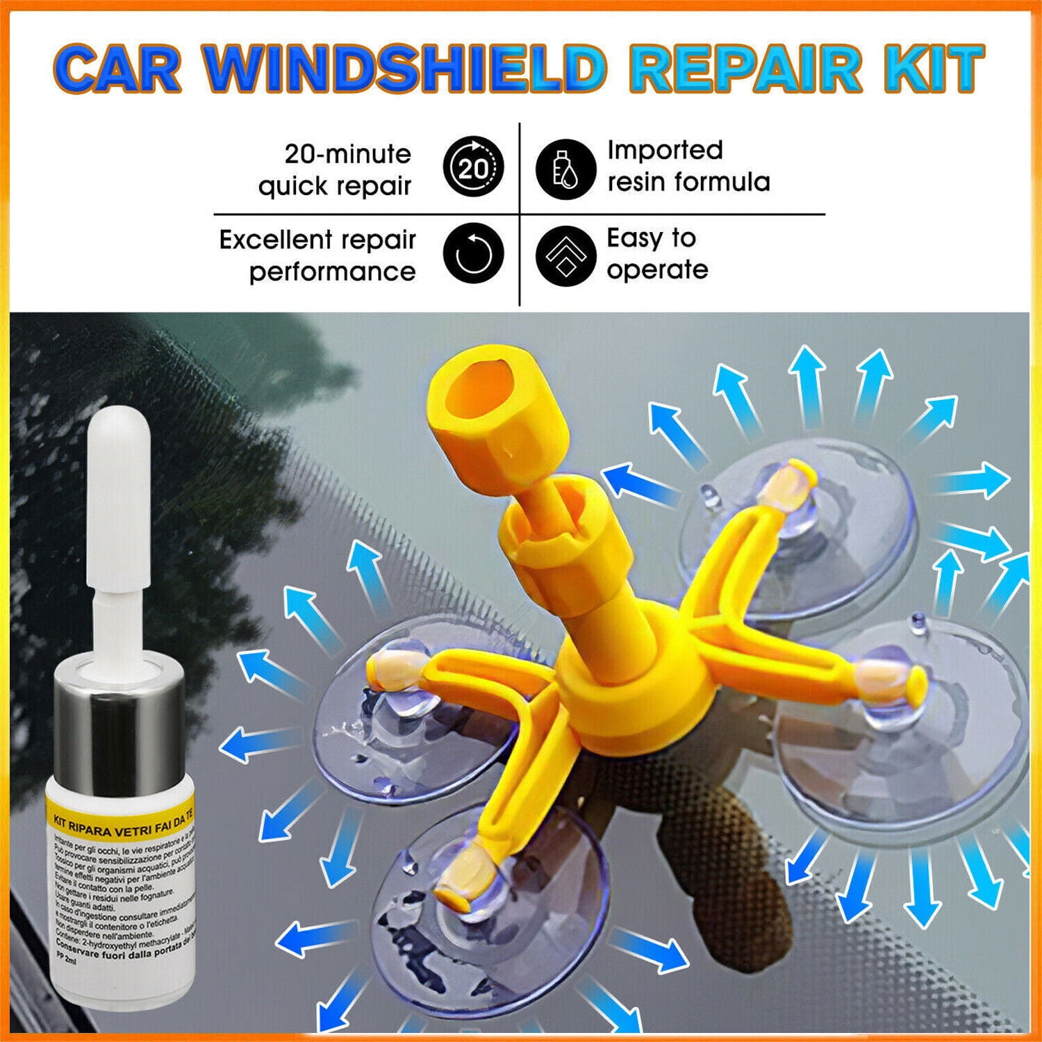 Car Windshield Windscreen Glass Scratch Chip Crack Repair Fix Tools DIY ...