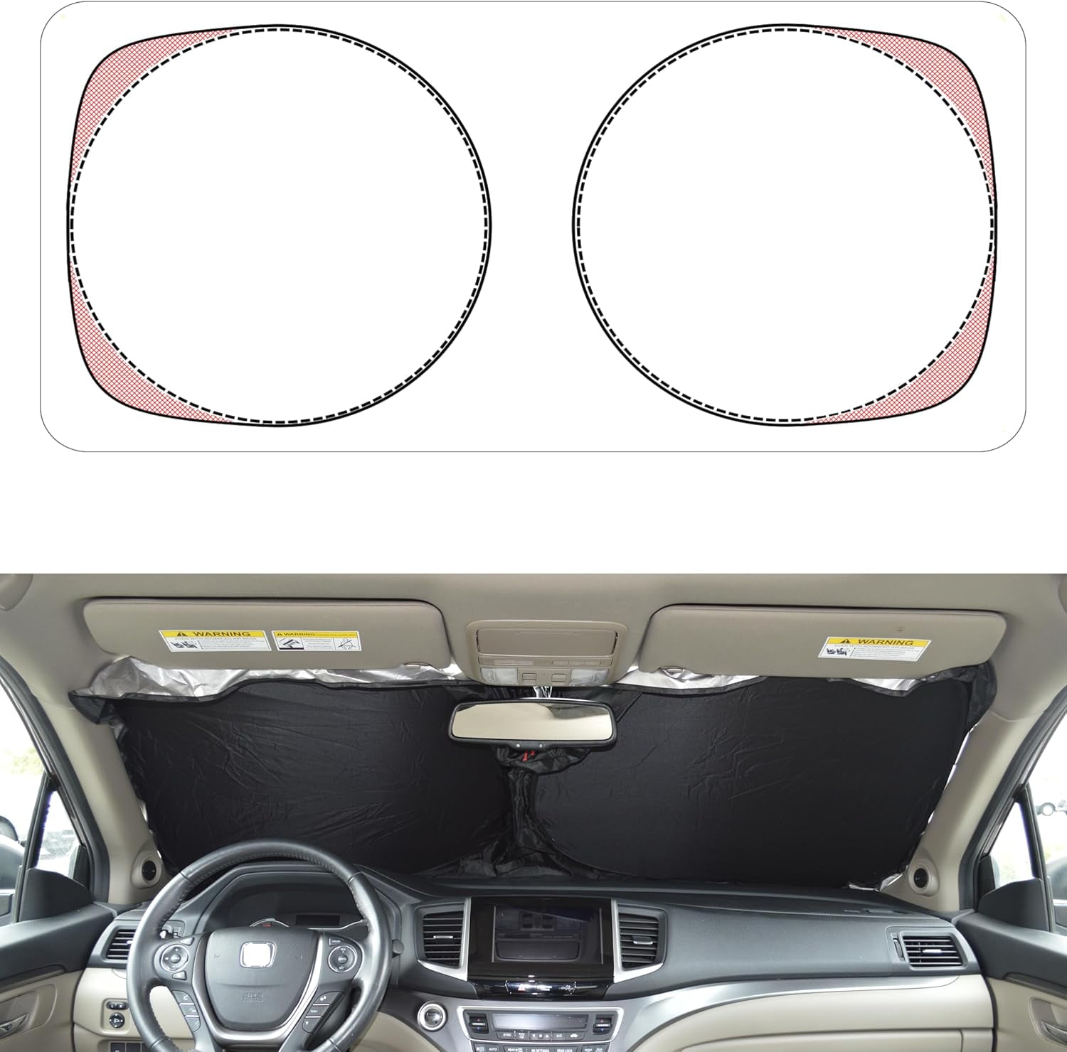 Car Windshield shade for Automotive windshield sun with Storage Pouch ...