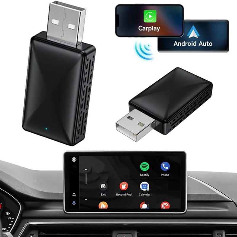 Car Wireless Carplay&Android Auto Box 2in1 Wired to Wireless Dongle ...