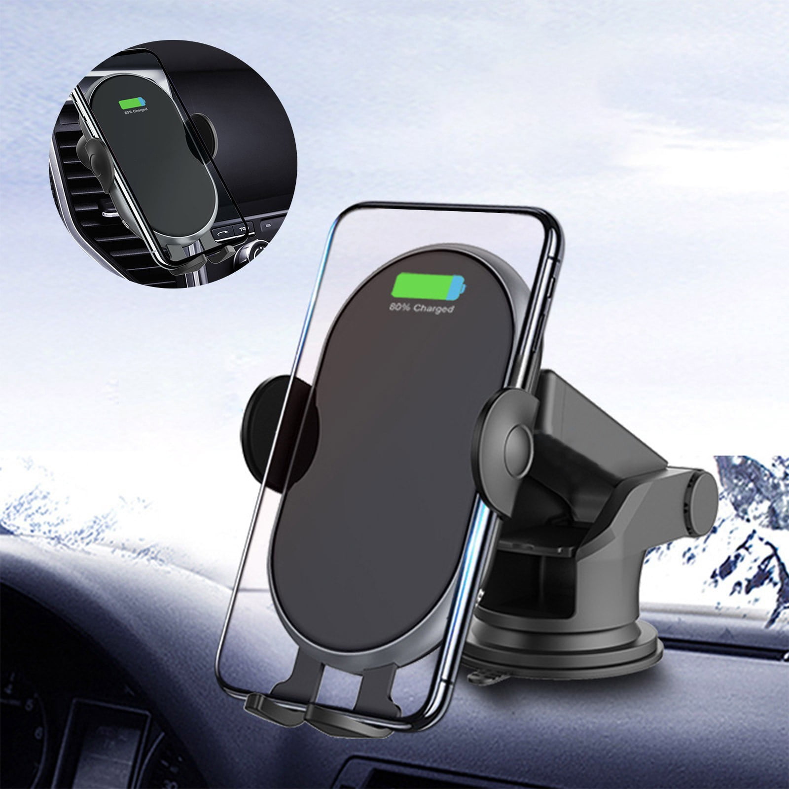 Car Wireless Charger Mount 10W Fast Charging Automatic Sensor ...