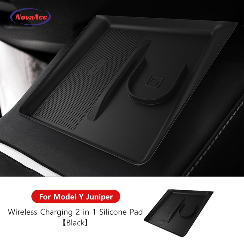Car Wireless Charging 2in1 Silicone Pad For Tesla Model Y Juniper 2025 ...
