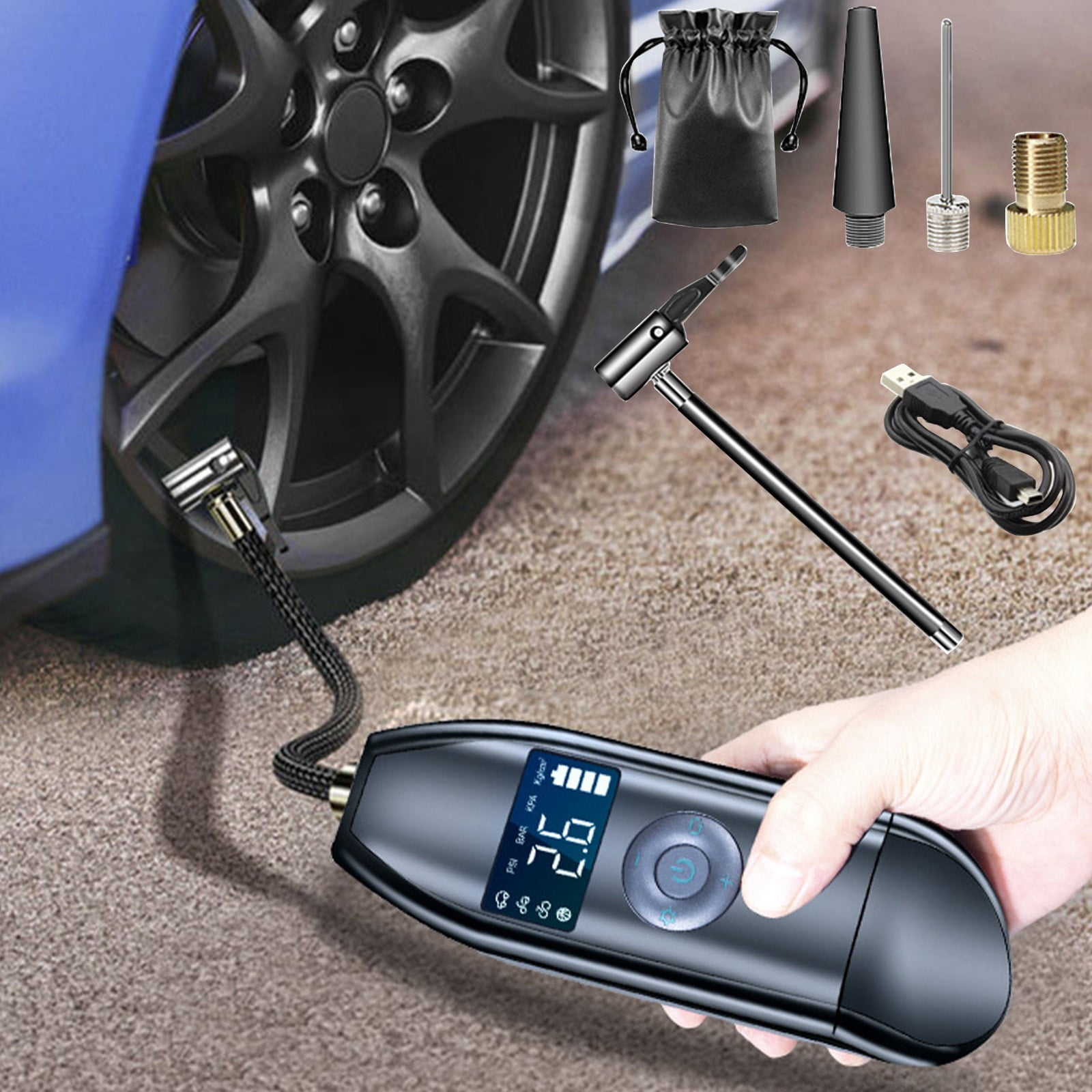 Car Wireless Digital Display Inflator Pump Portable Car Pump Car Tire ...