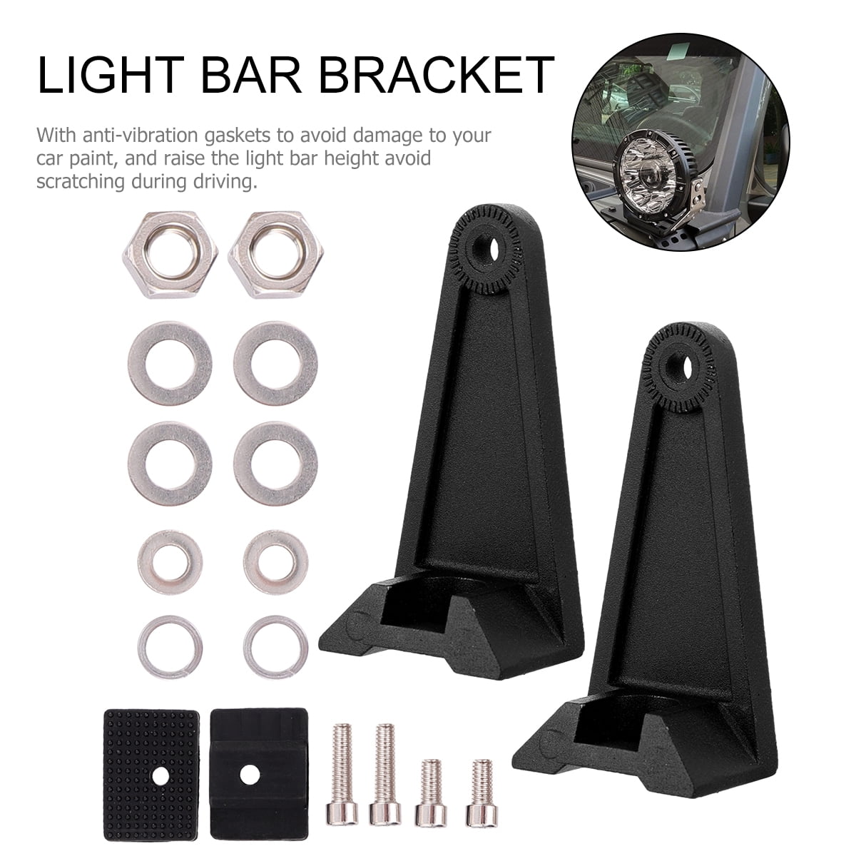 Car Work Light Fixing Bracket Light Bar Side Brackets Car LED Light Bar ...