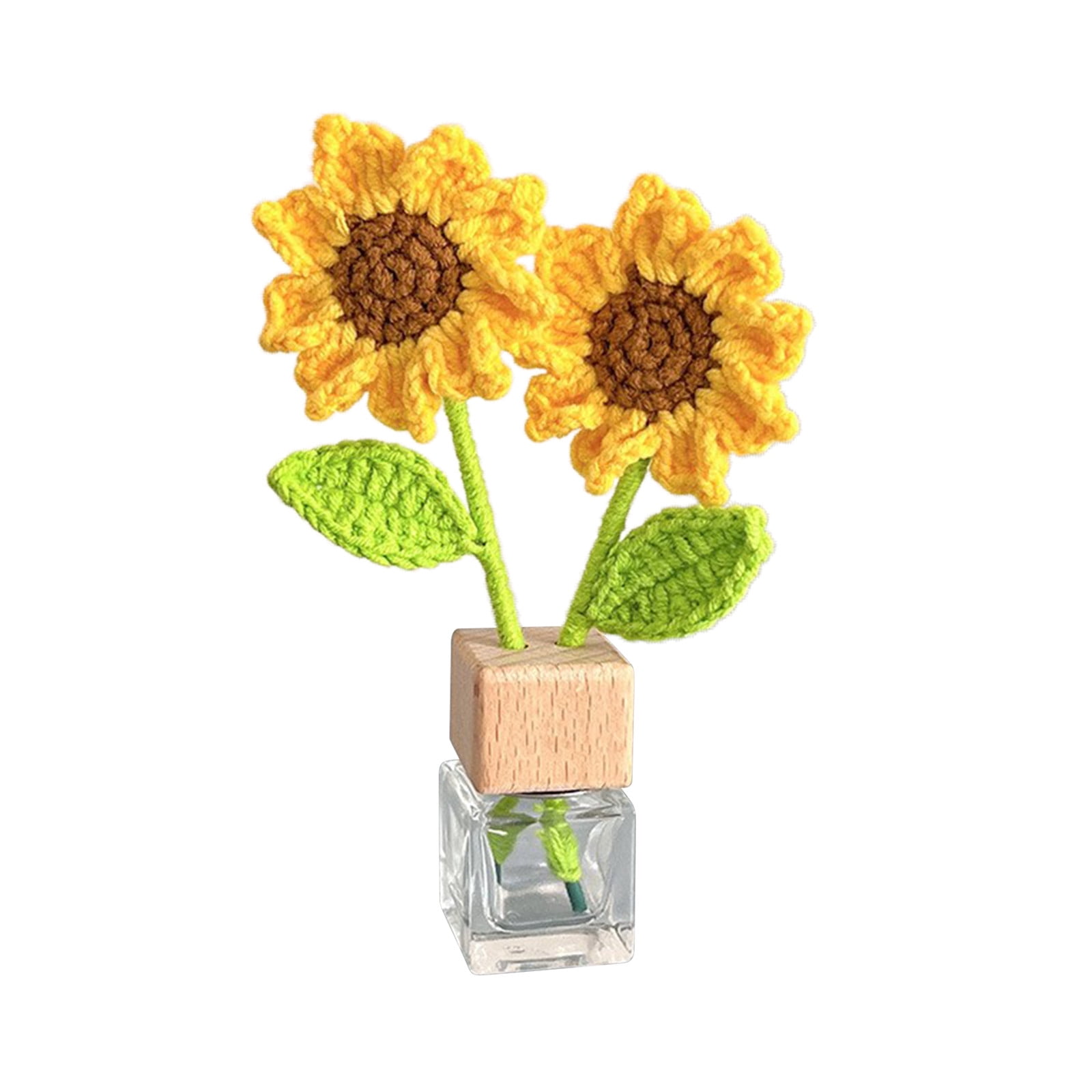 Car Woven Aromatherapy Flower Vent Clip Mini Tulip Sunflower Bouquet ...