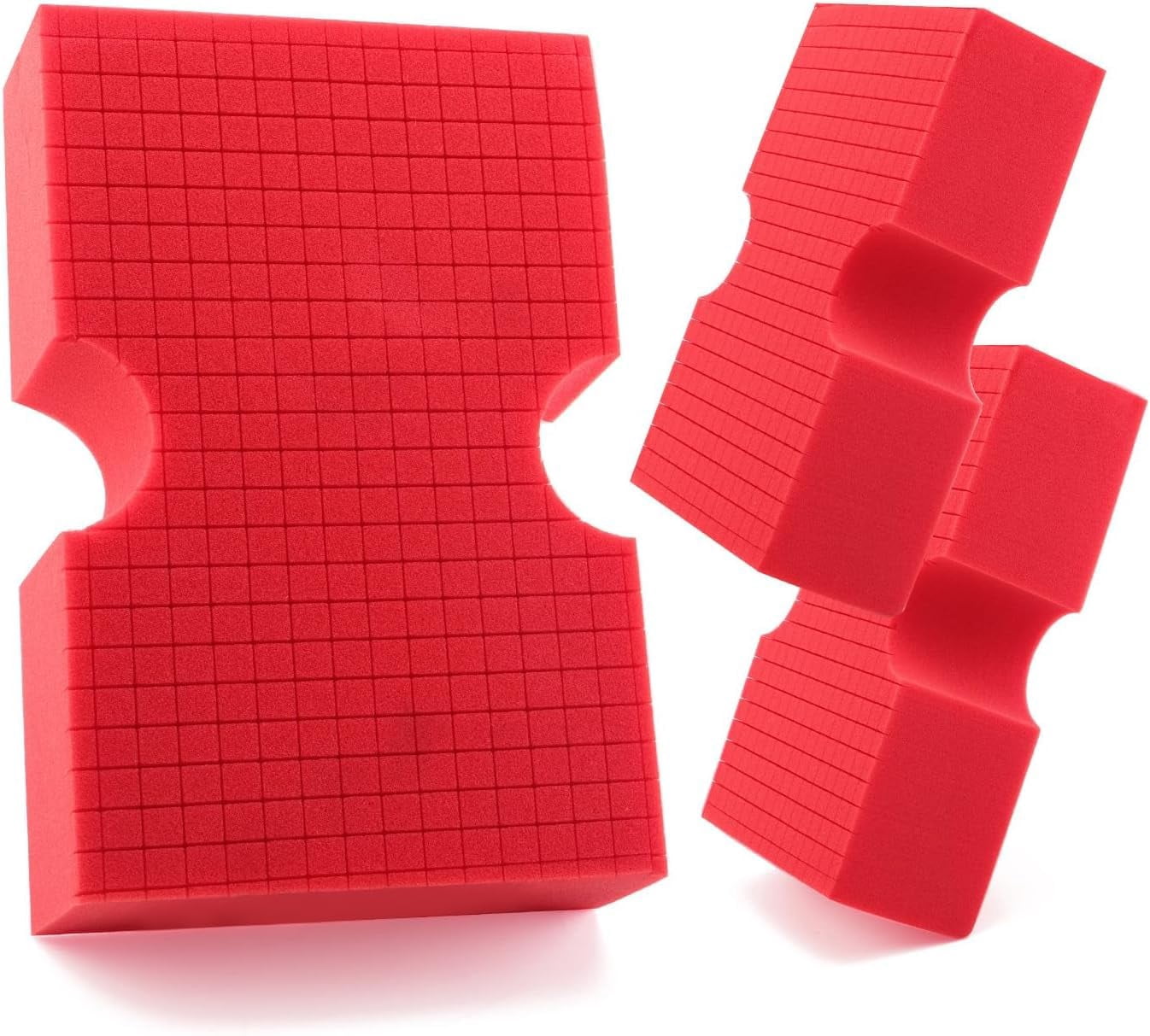 Car ash Spon, 3 Pack Big Red Scratch-Free Cleaning Durable Cross Cut ...