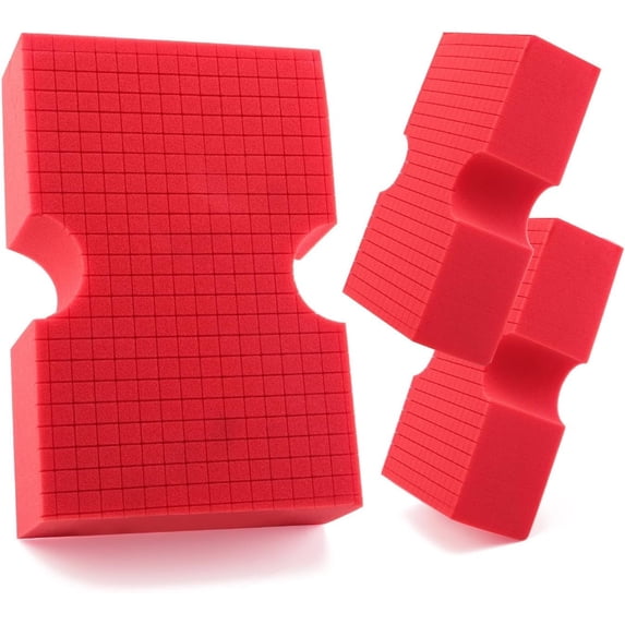 Car ash Spon, 3 Pack Big Red Scratch-Free Cleaning Durable Cross Cut ...