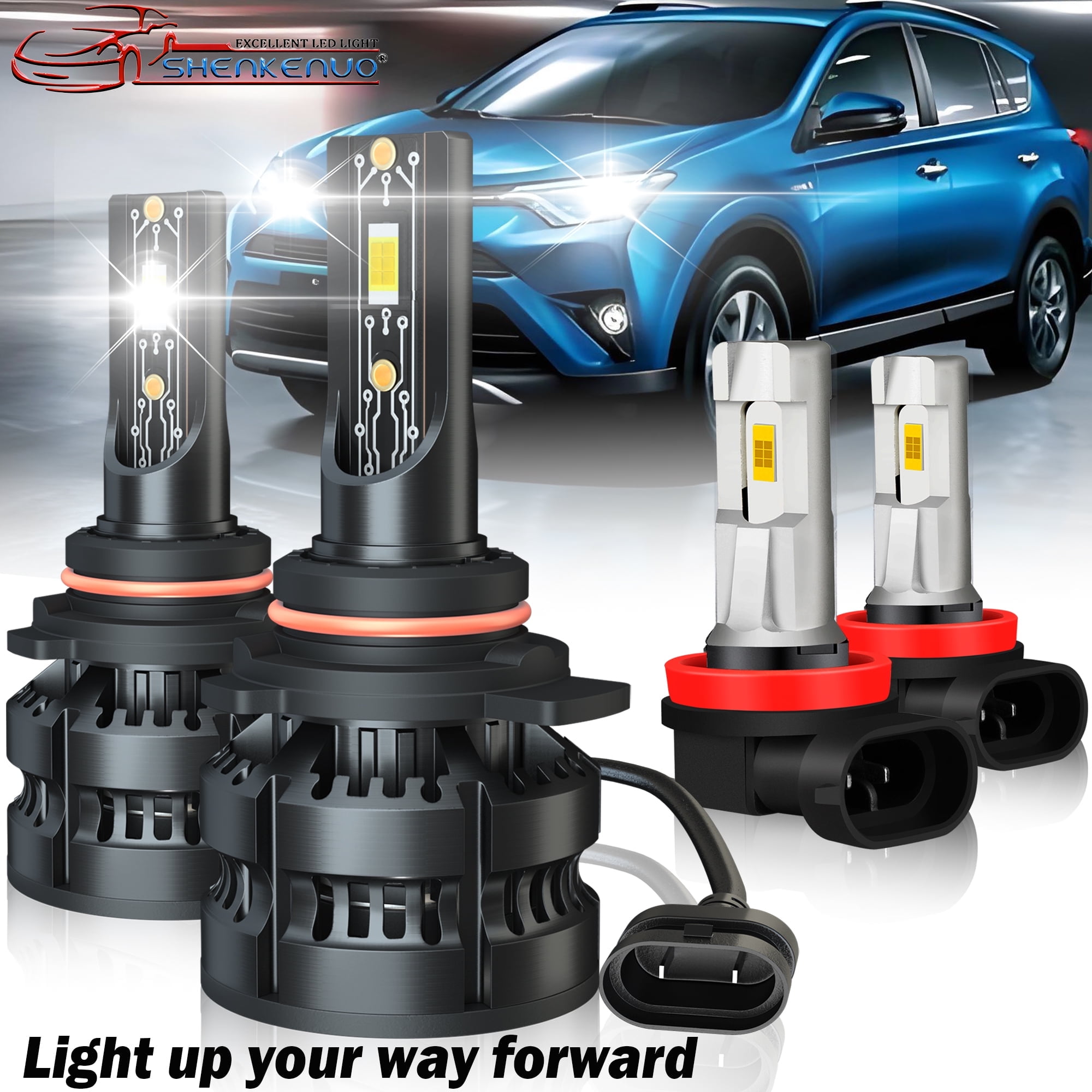 Car bulbs For Toyota Rav4 2016 2017 2018 - LED Headlight+Fog Lights ...