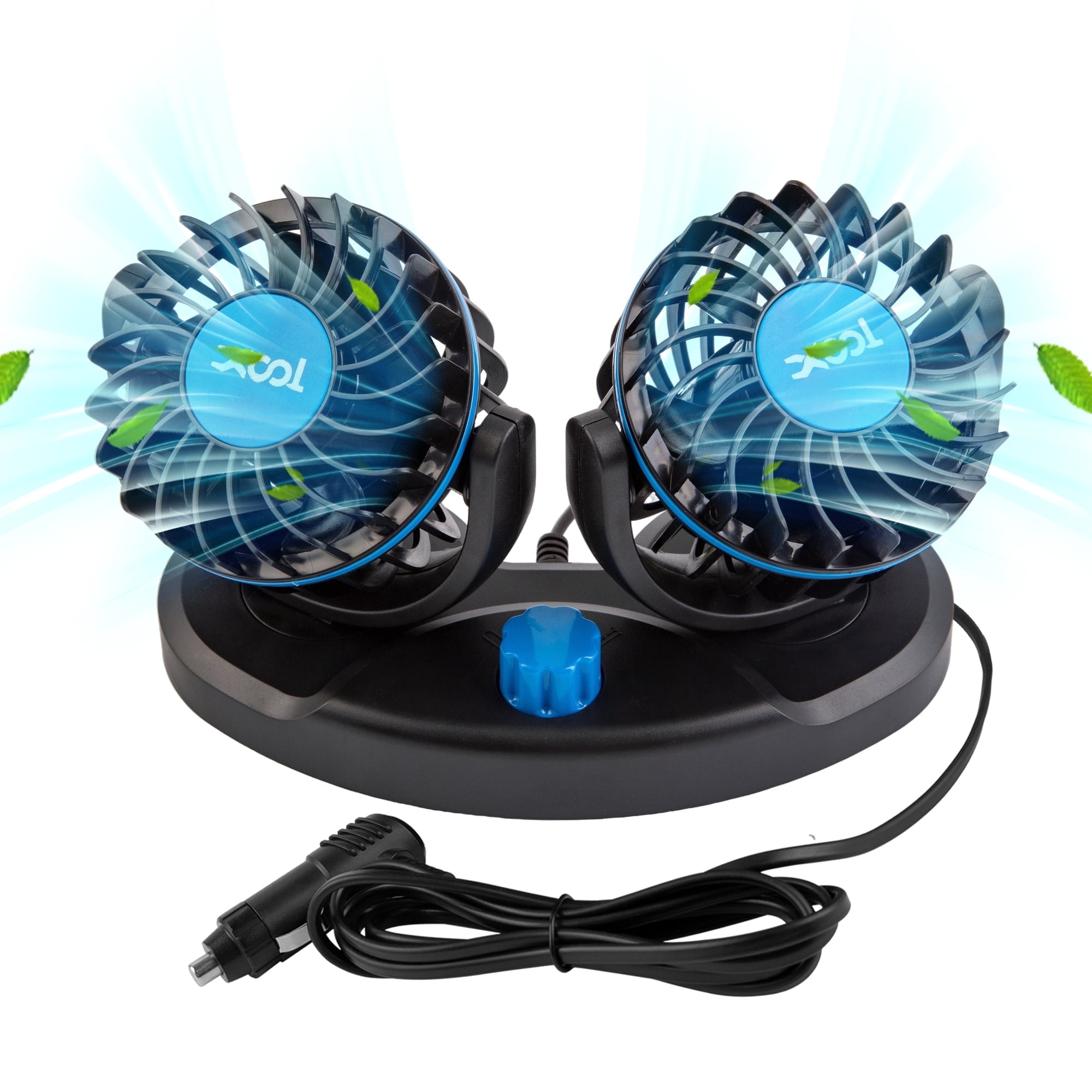 Car Fan for Dashboard, 2 Speeds 360°Rotatable Car Fan , Dual Head Car ...