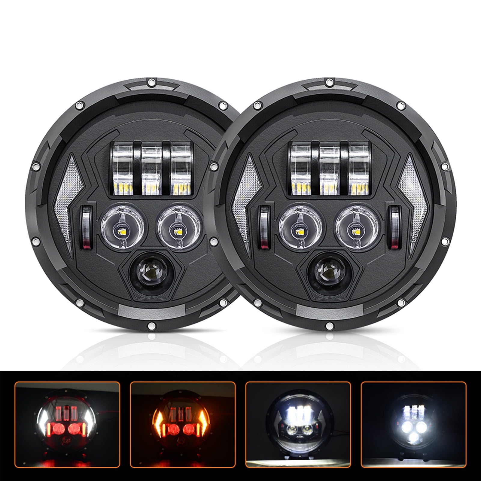 Car headlights suits,To Adapter To Car Led With 7'' Round With /turn ...
