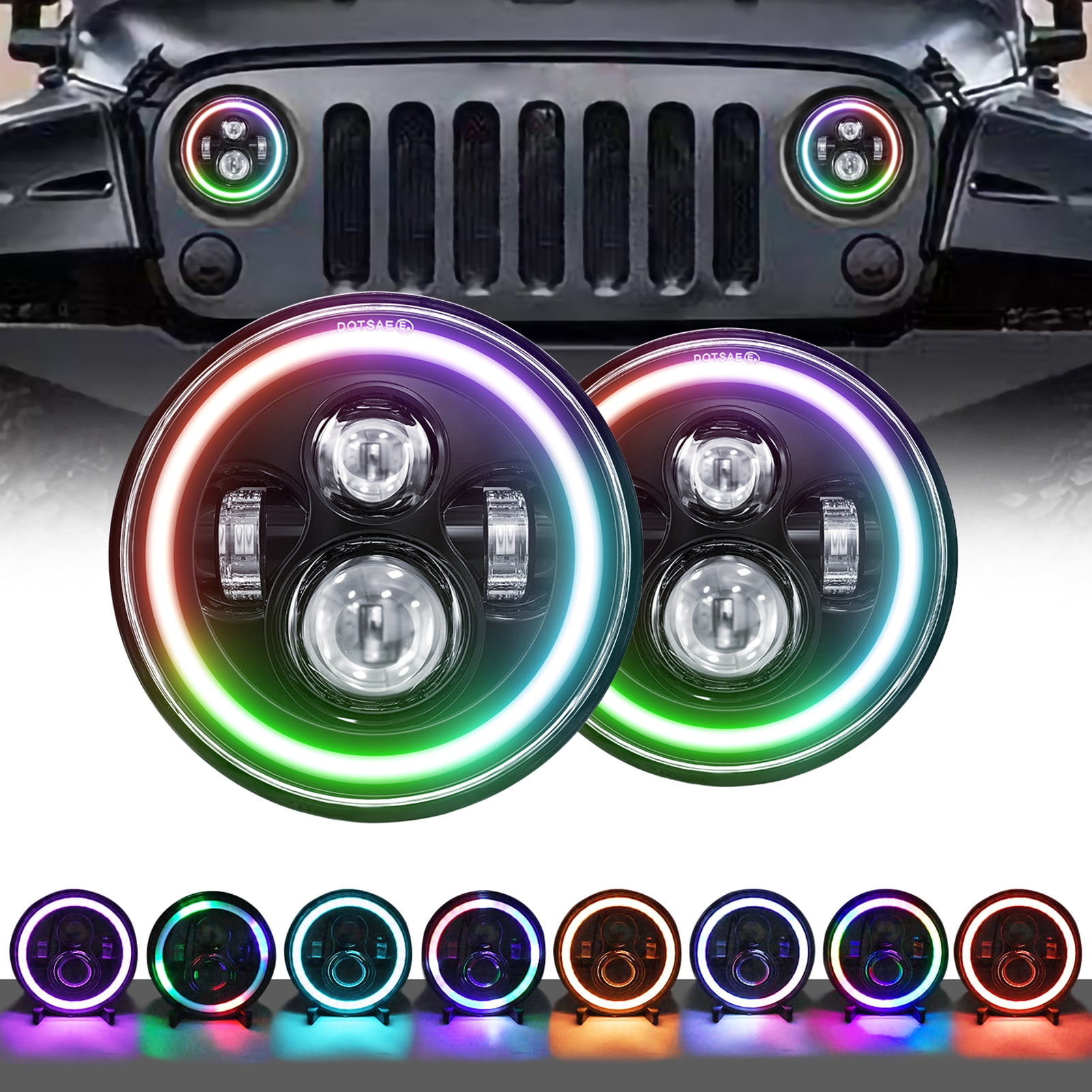 Car headlights suits,With Beam And 7 Inch Led Eye Cars Eye Cars 2 Round ...