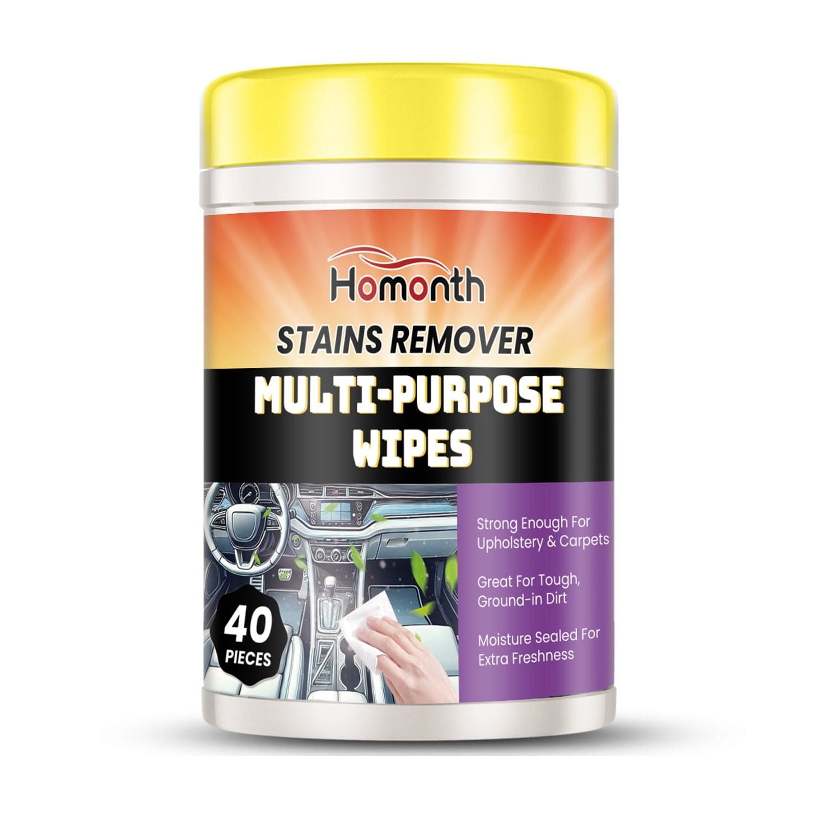 Car interior cleaning wet wipes: Quick stain removal, refurbishment and ...