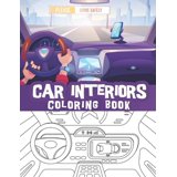 Car interiors coloring book: Driver view, Futuristic interior design ...
