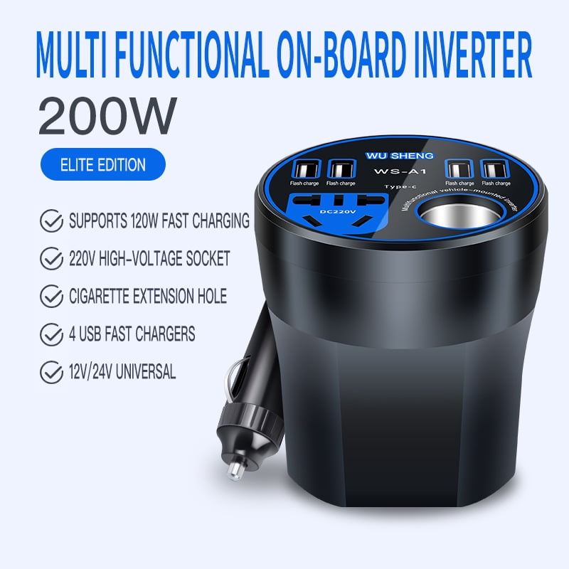 Car inverter 12V24V to 220V power converter multifunctional car socket ...