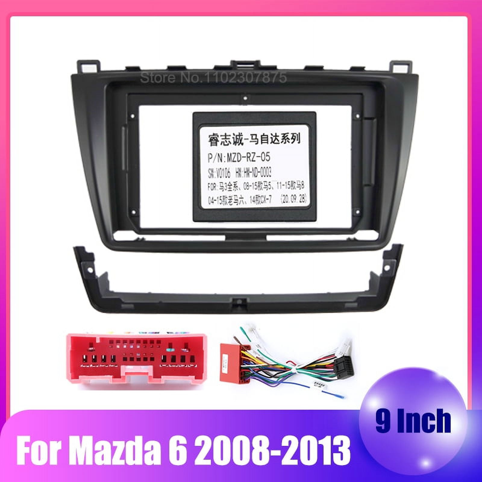 Car radio Fascias Panel For Mazda 6 2008 2009 2010-2013 9'' Frame Audio ...
