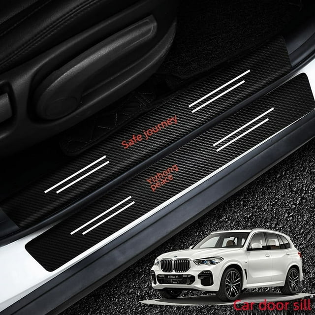 Car sill protection strip anti-stepping sticker carbon fiber trunk ...