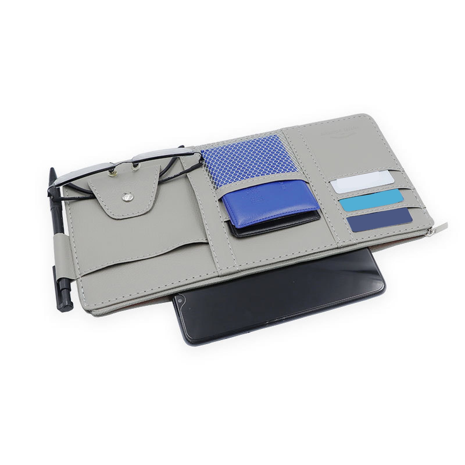 Car storage clip for receipts, glasses, multi-functional card case for ...
