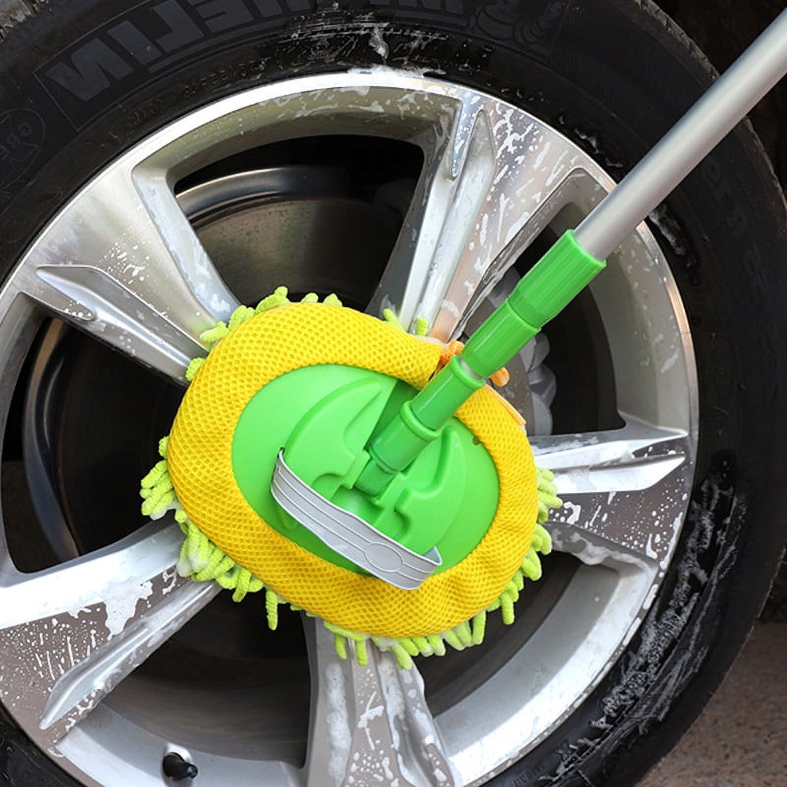 Car three-section telescopic car washing mop car washing brush soft ...