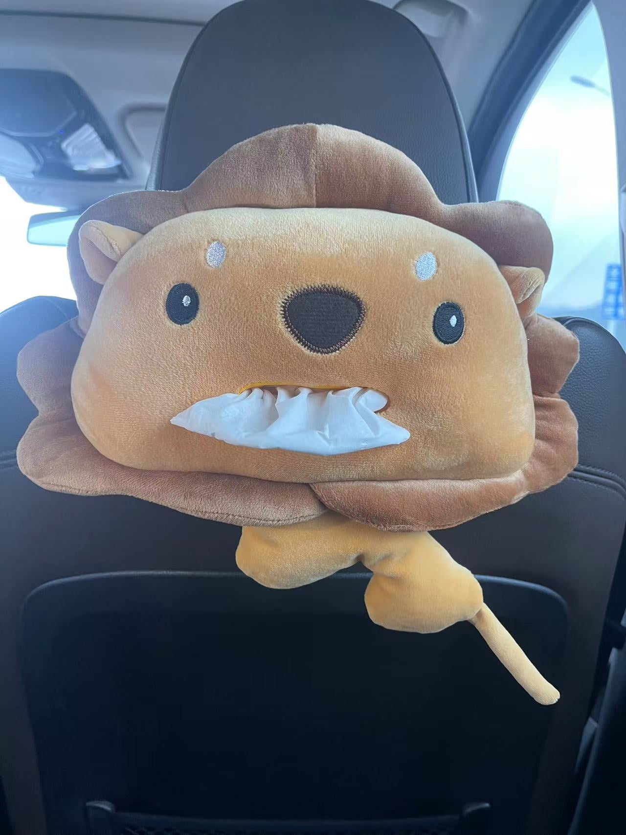 Car tissue holder Tissue Holder for Car Yellow Plush Lion Shape Tissue ...