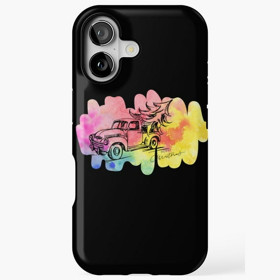 Car with Fir Tree Merry Christmas Holiday Art Phone Case for iPhone 17 ...