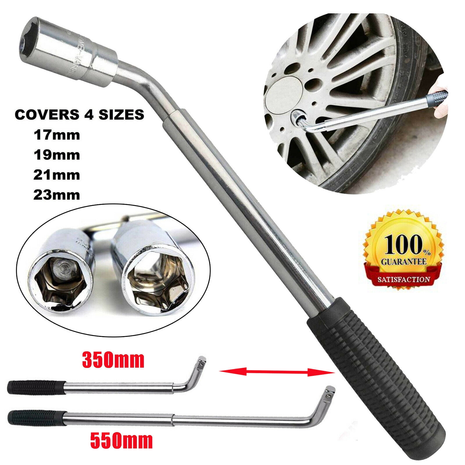 CarBole Wheel Lug Nut Wrench 4 Way Sockets Telescoping Extendable Wheel ...