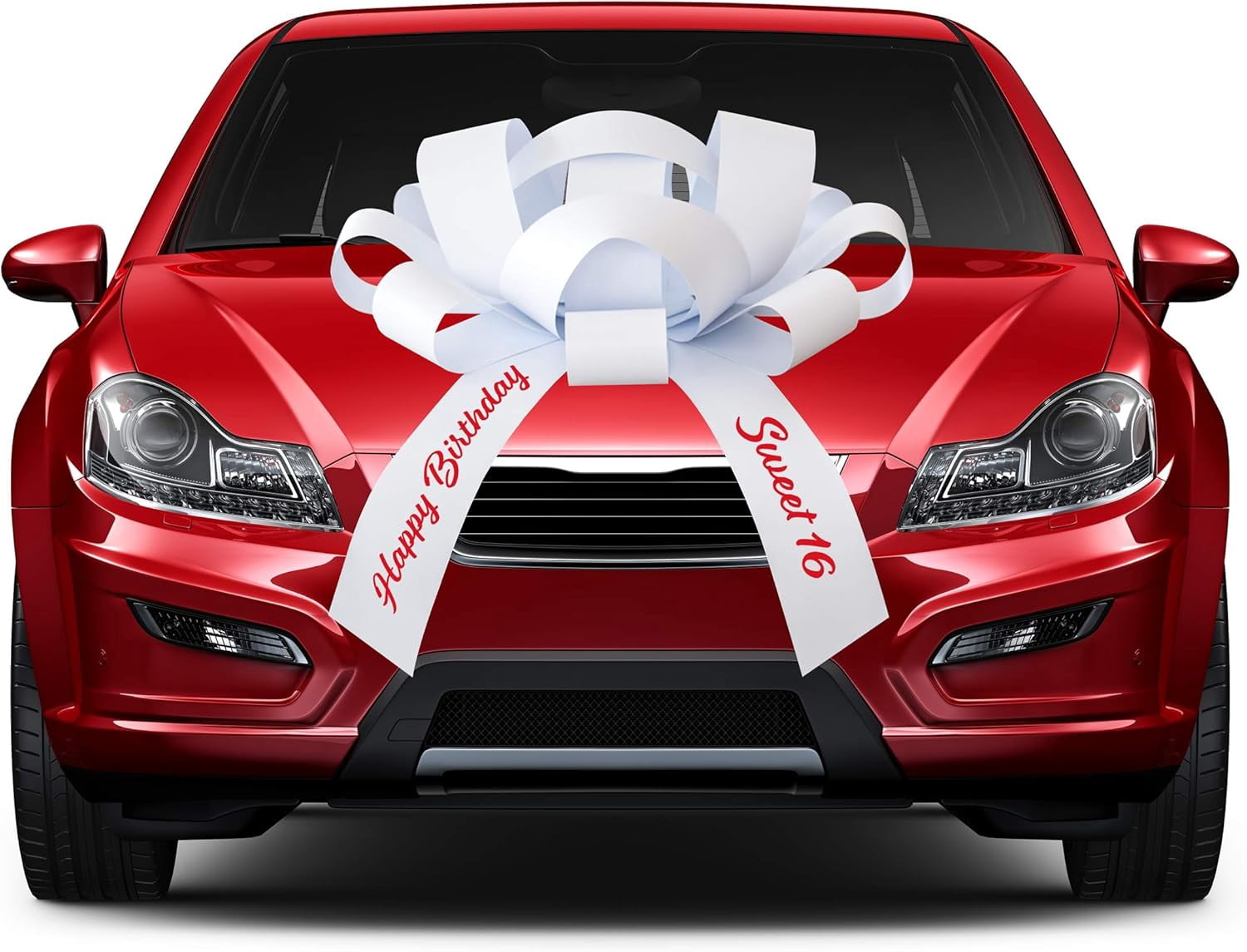 CarBowz Giant White Happy Birthday Sweet 16 Car Bow with Magnetic Back ...