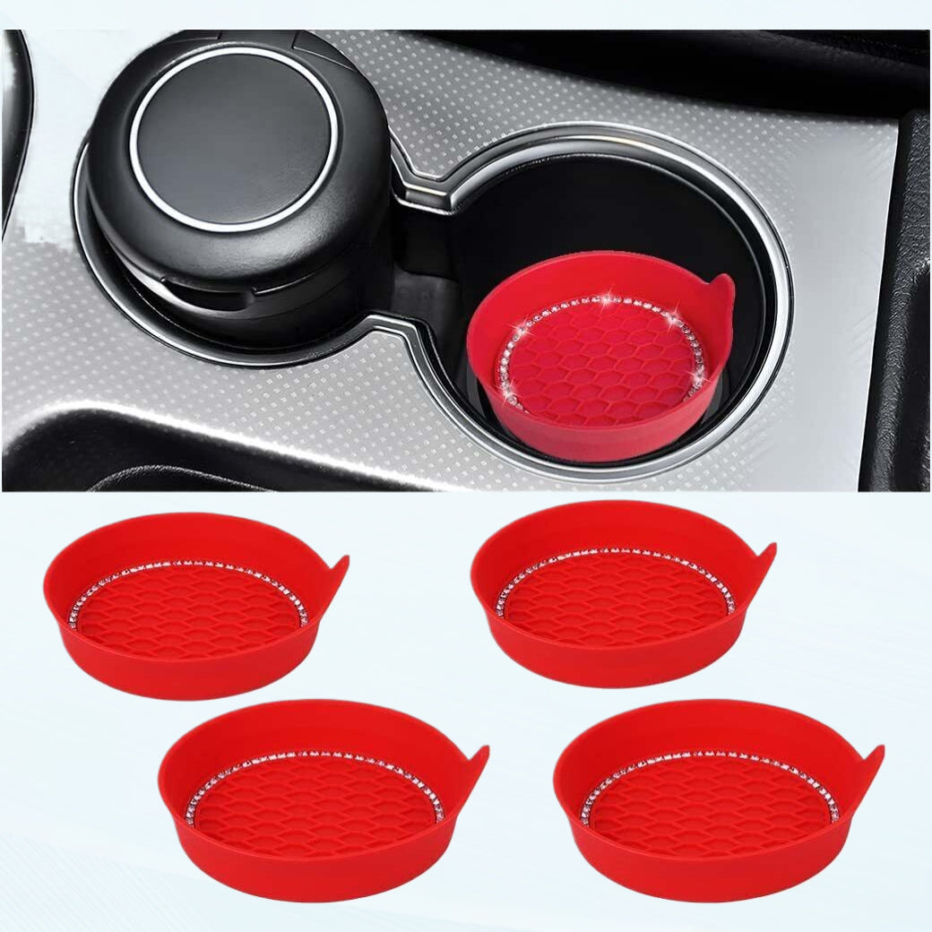 CarCar Cup Holder Coaster 4 Pack, Universal Non-Slip Cup Holders ...
