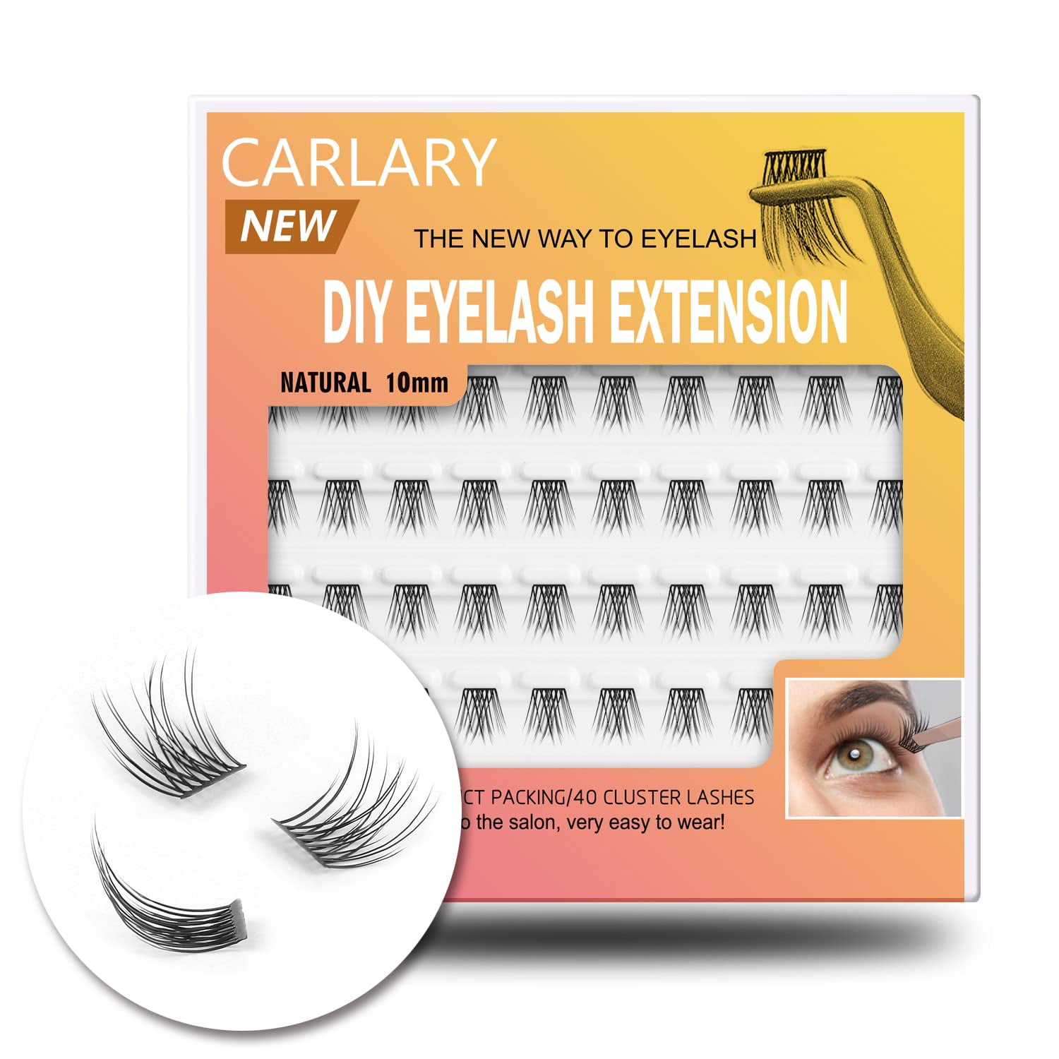 CarLary Lash Clusters, DIY AIF9 Eyelash Extension, 40 Clusters Reusable ...
