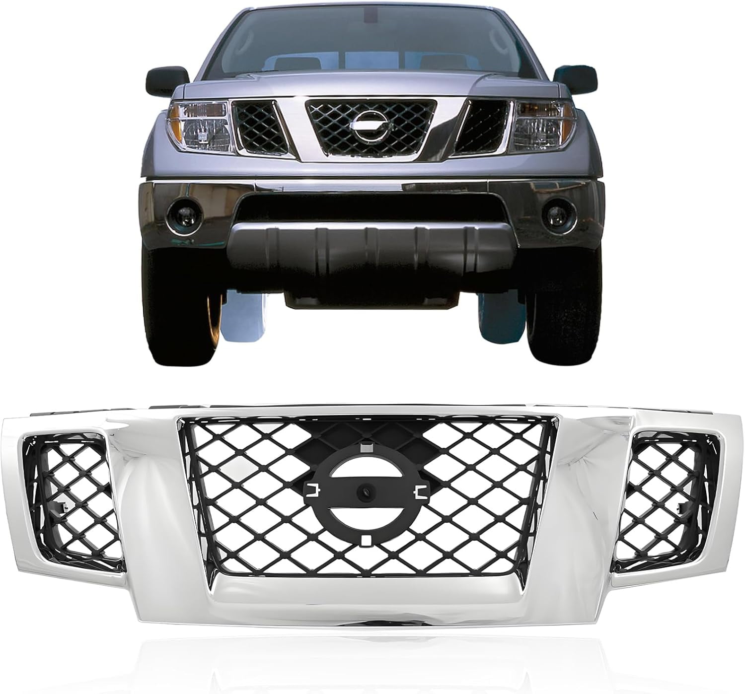 CarPartsDepot Chrome Grille Compatible With Nissan Frontier 2005-2020 ...
