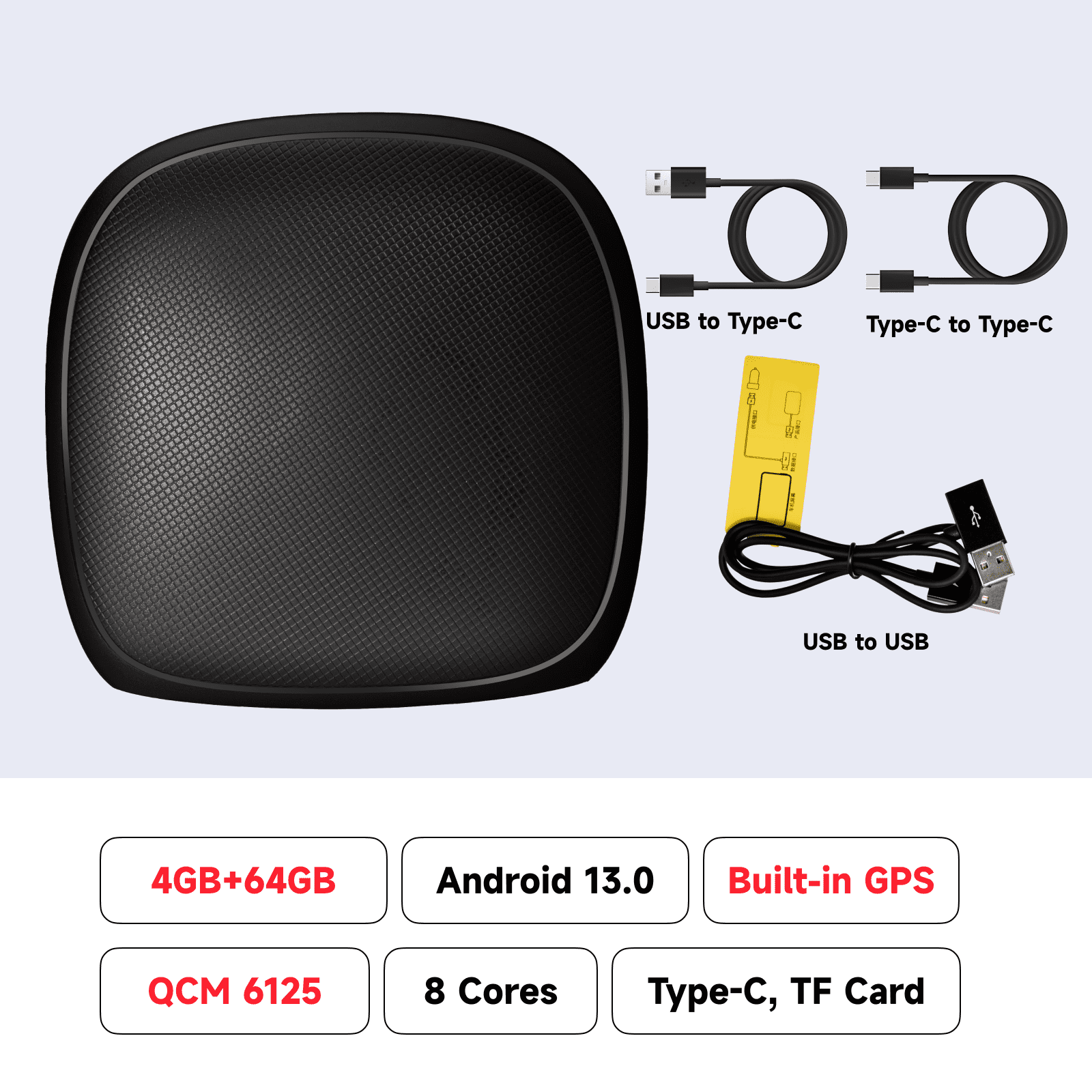 CarPlay Ai Box 8+128G Android 13 Wireless Carplay Android Auto QCM6125 ...