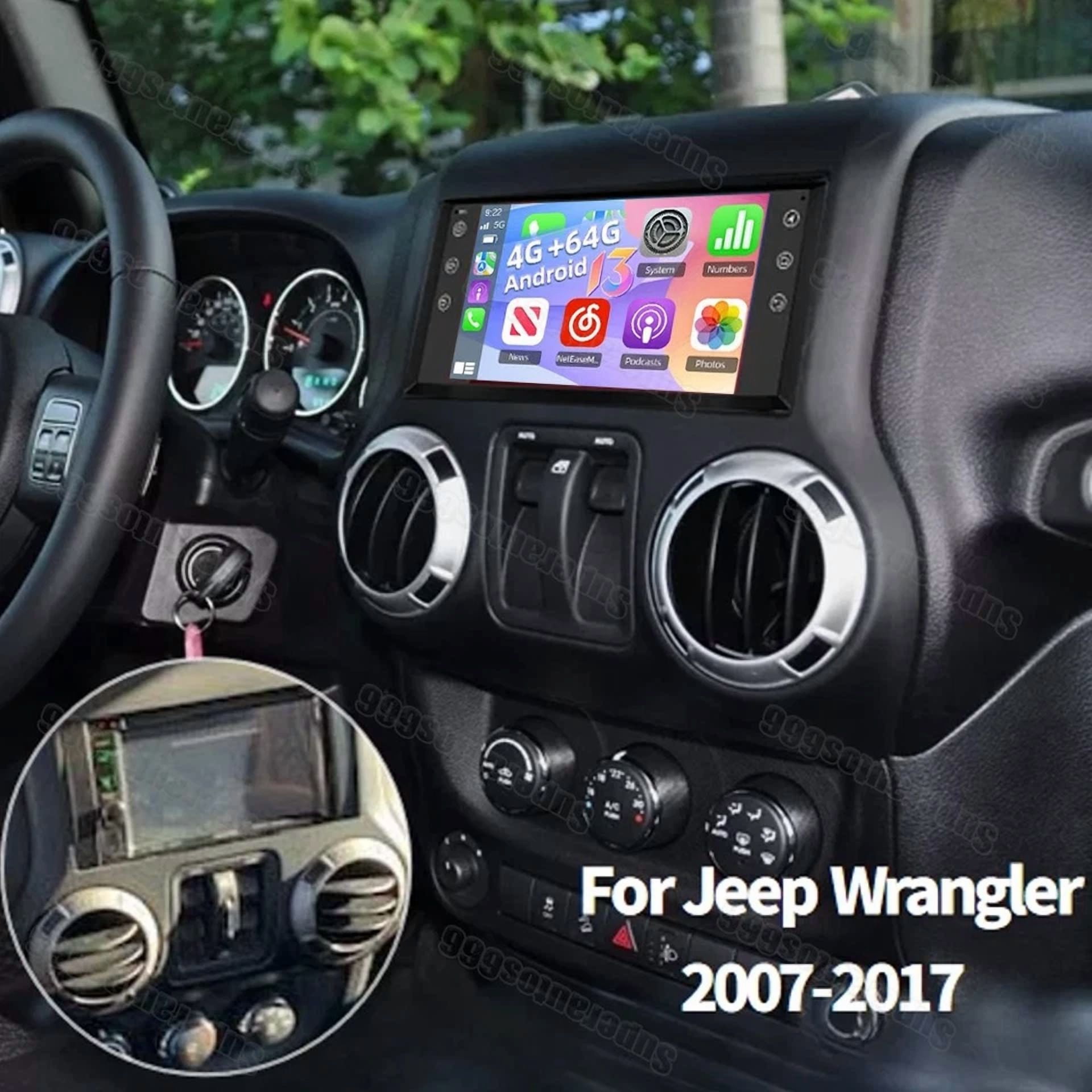 CarPlay/Android Auto For Jeep Wrangler 2007-2017Car Stereo - Android 13 ...