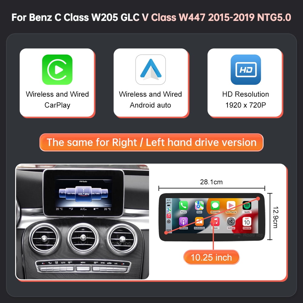 CarPlay Android Auto Multimedia Screen for Mercedes-Benz C Class W205 ...