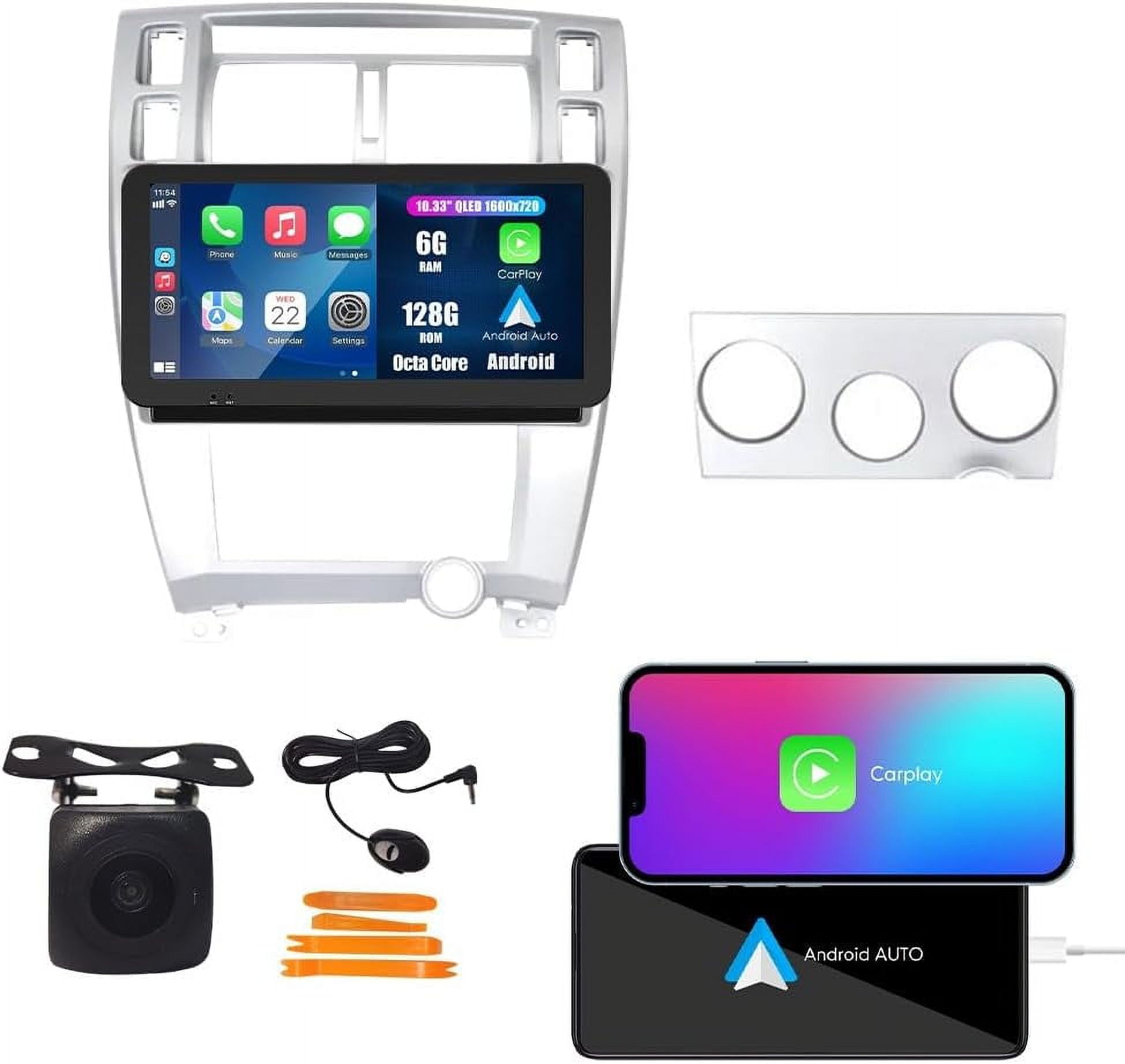 CarPlay Android Auto Navigation Stereo GPS Radio Reverse Camera Display ...