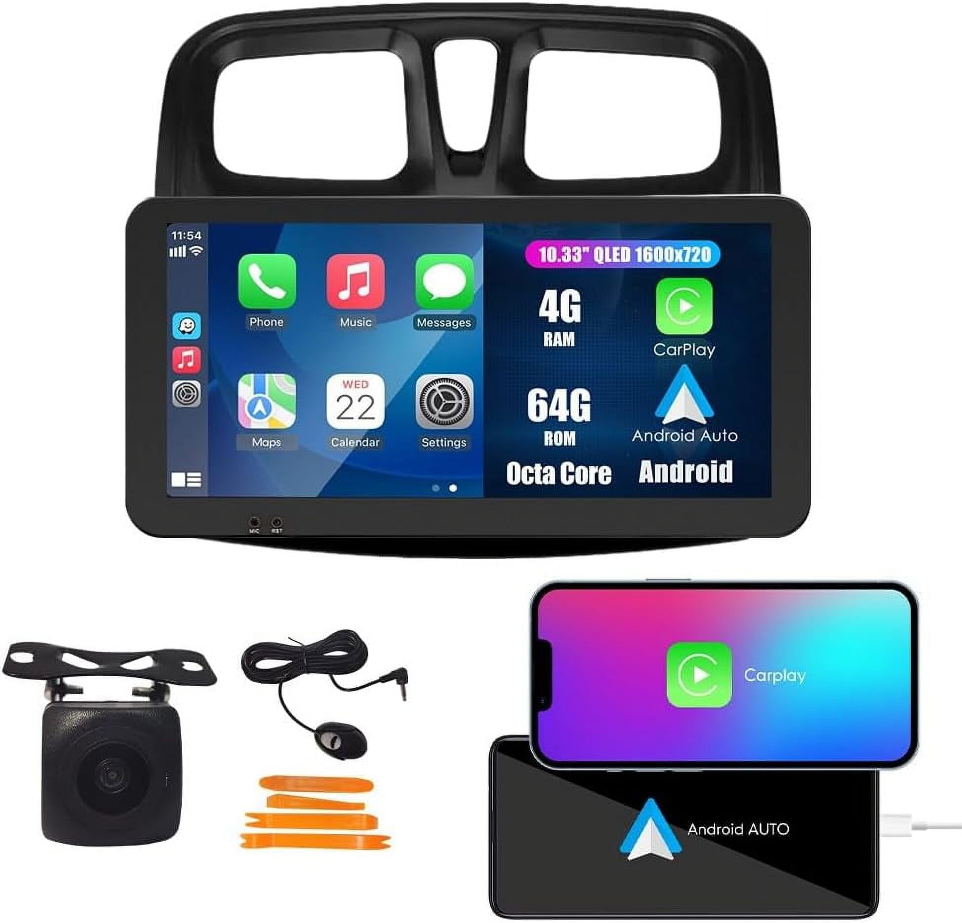 CarPlay Android Auto Navigation Stereo GPS Radio Reverse Camera Display ...