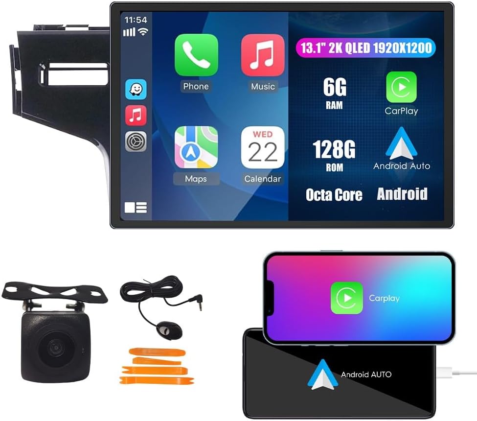 CarPlay Android Auto Navigation Stereo GPS Radio Reverse Camera Display ...