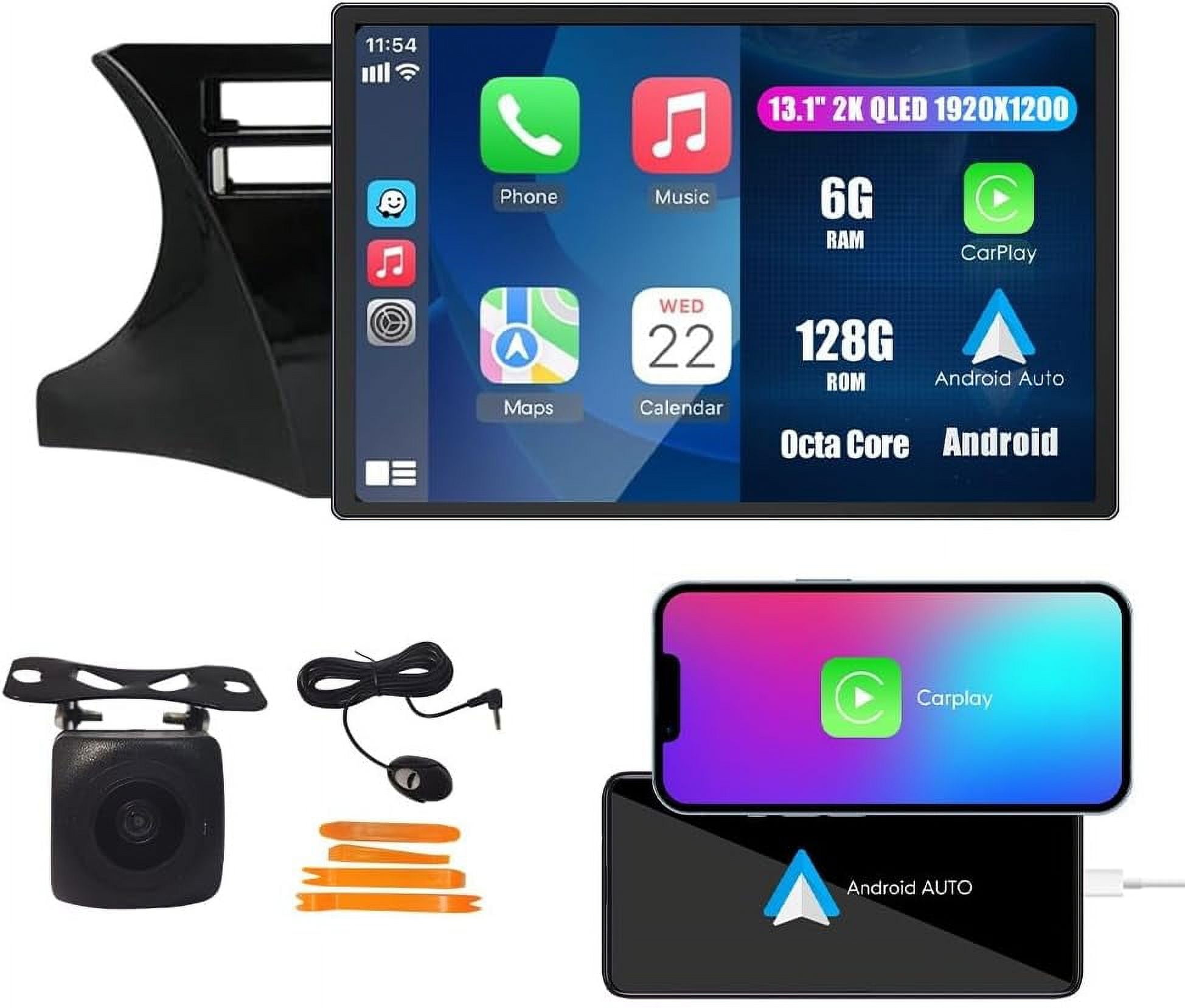 CarPlay Android Auto Navigation Stereo GPS Radio Reverse Camera Display ...