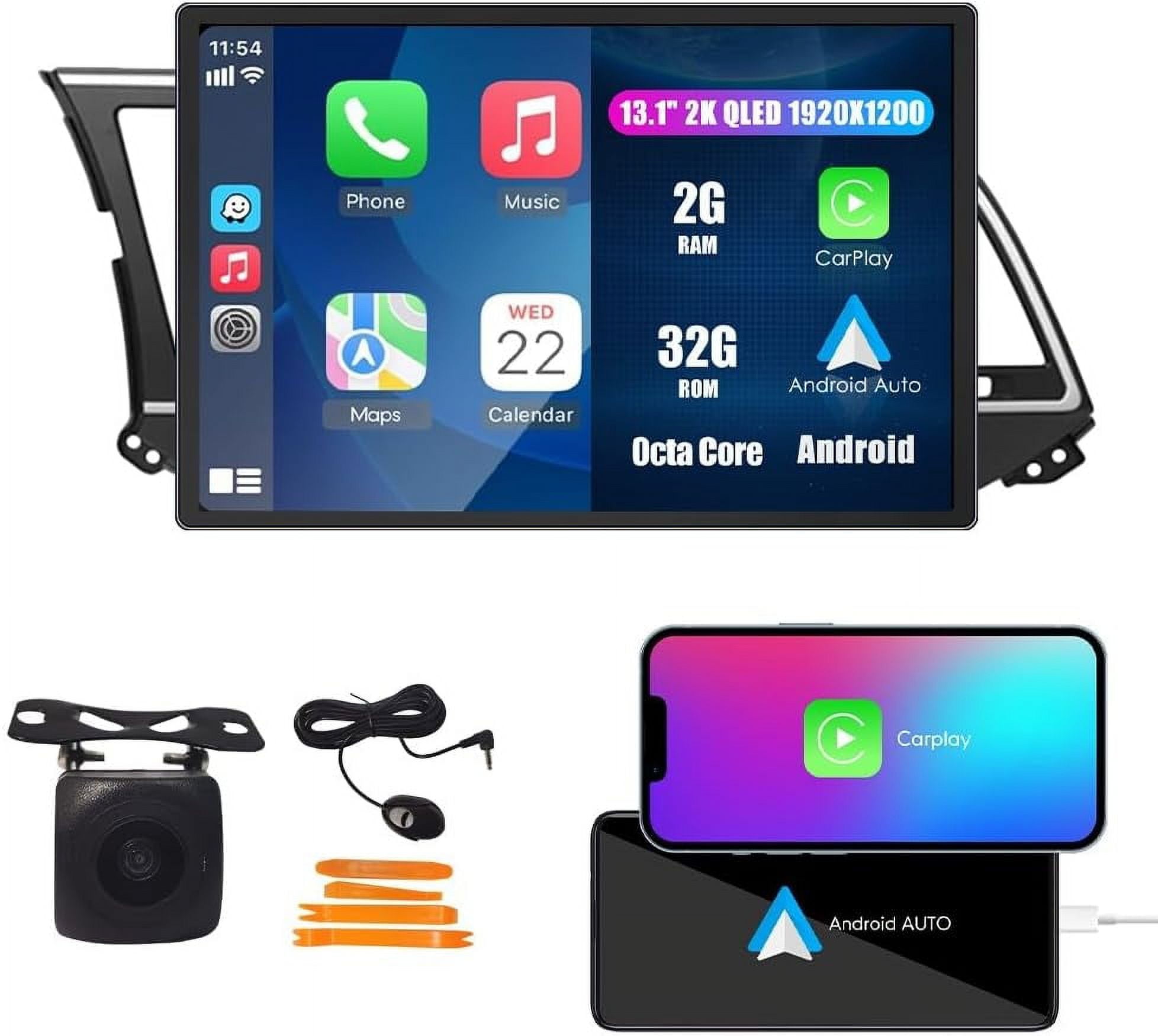CarPlay Android Auto Navigation Stereo GPS Radio Reverse Camera Display ...