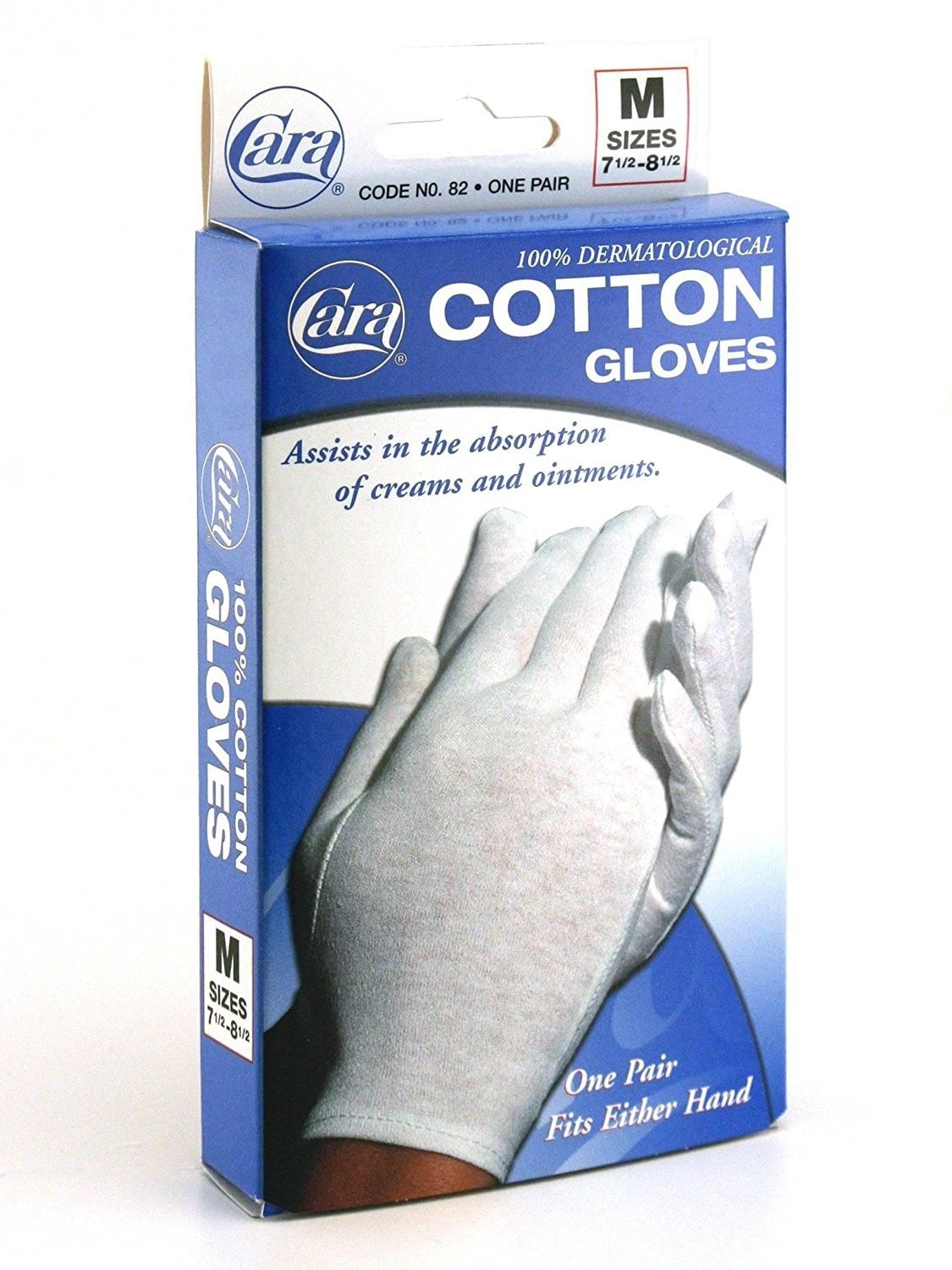 Cara Dermatological Cotton Gloves, 100% Hypo-allergenic, XL Size for ...